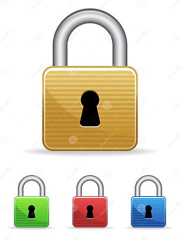 Padlock Set EPS stock vector. Illustration of metallic - 16142359