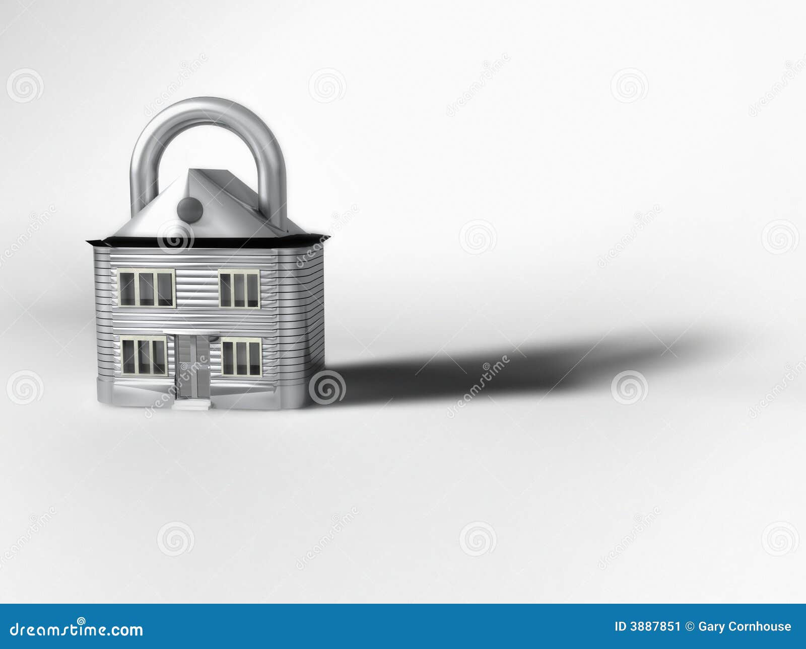 Padlock in the Shape of a House Stock Illustration - Illustration of ...