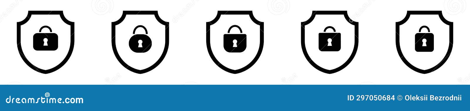 Padlock Shield Protection Icon. Lock Private Symbol. Stock Illustration ...