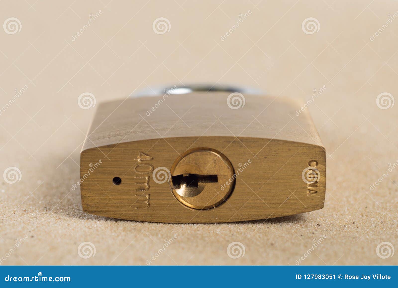 Padlock Showing Where the Key is Being Inserted Stock Image - Image of ...