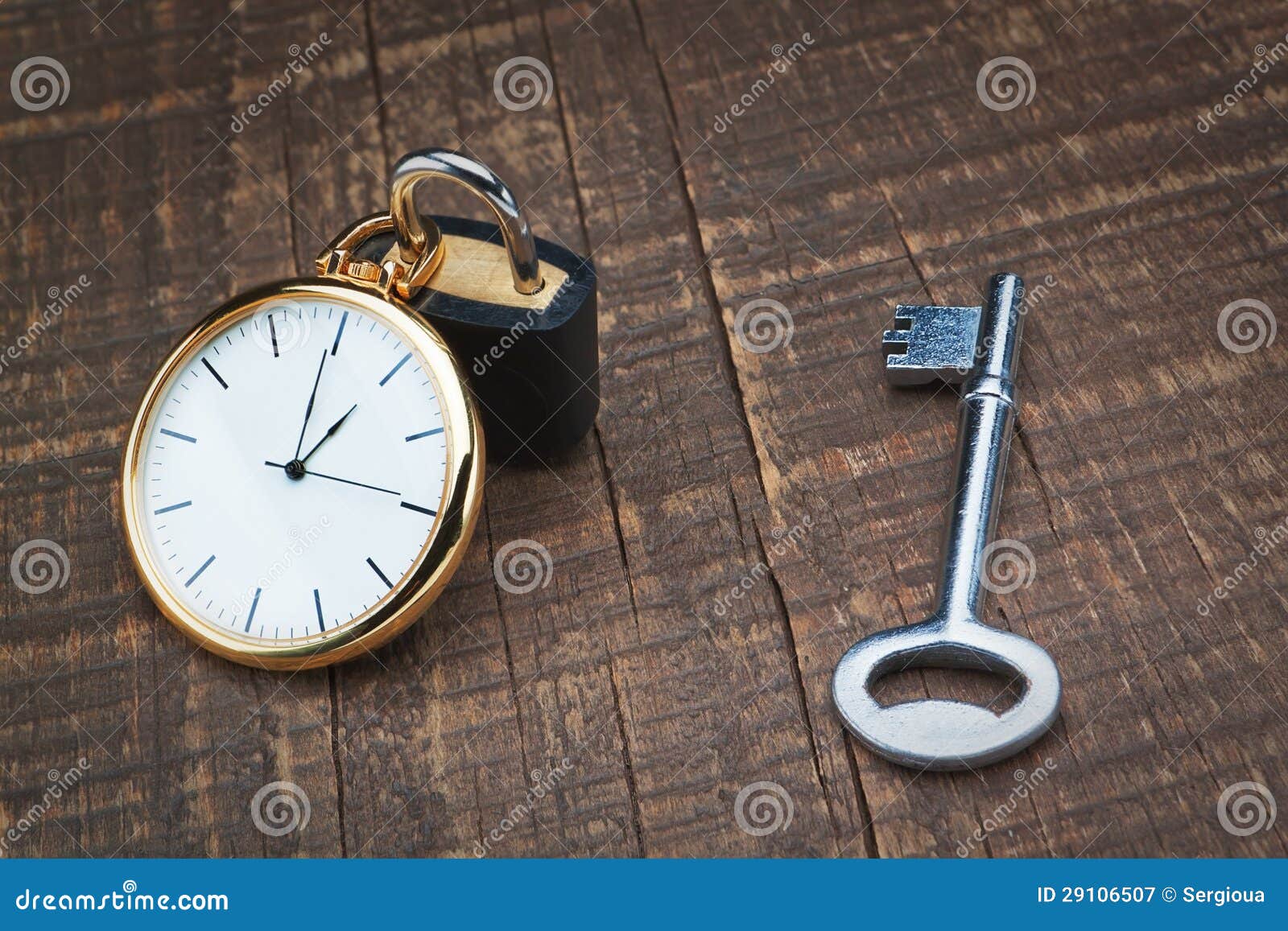 Padlock Store Time and the Key Controls. Stock Image - Image of savings ...