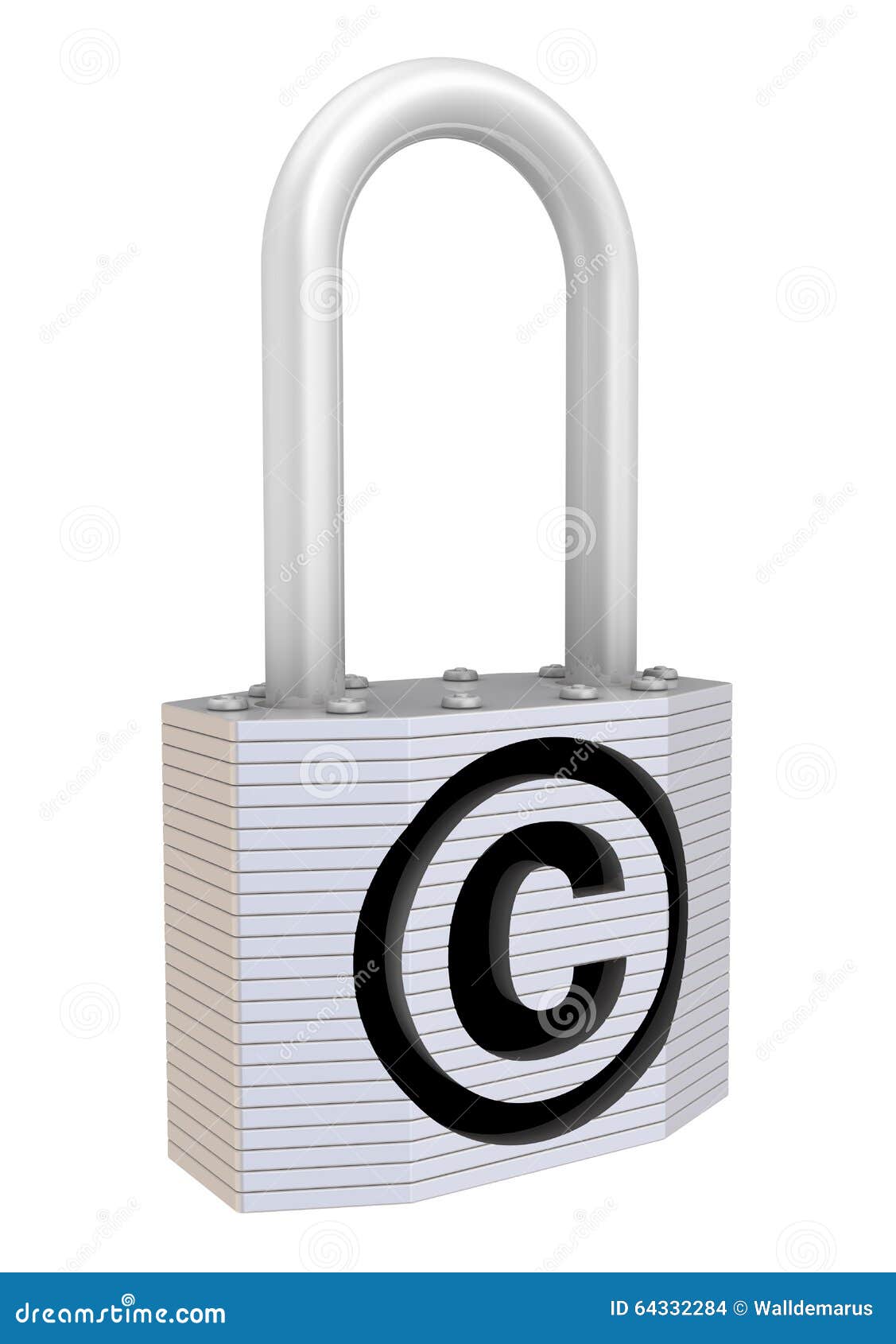 Padlock with the Symbol of Copyright Protection Stock Illustration ...