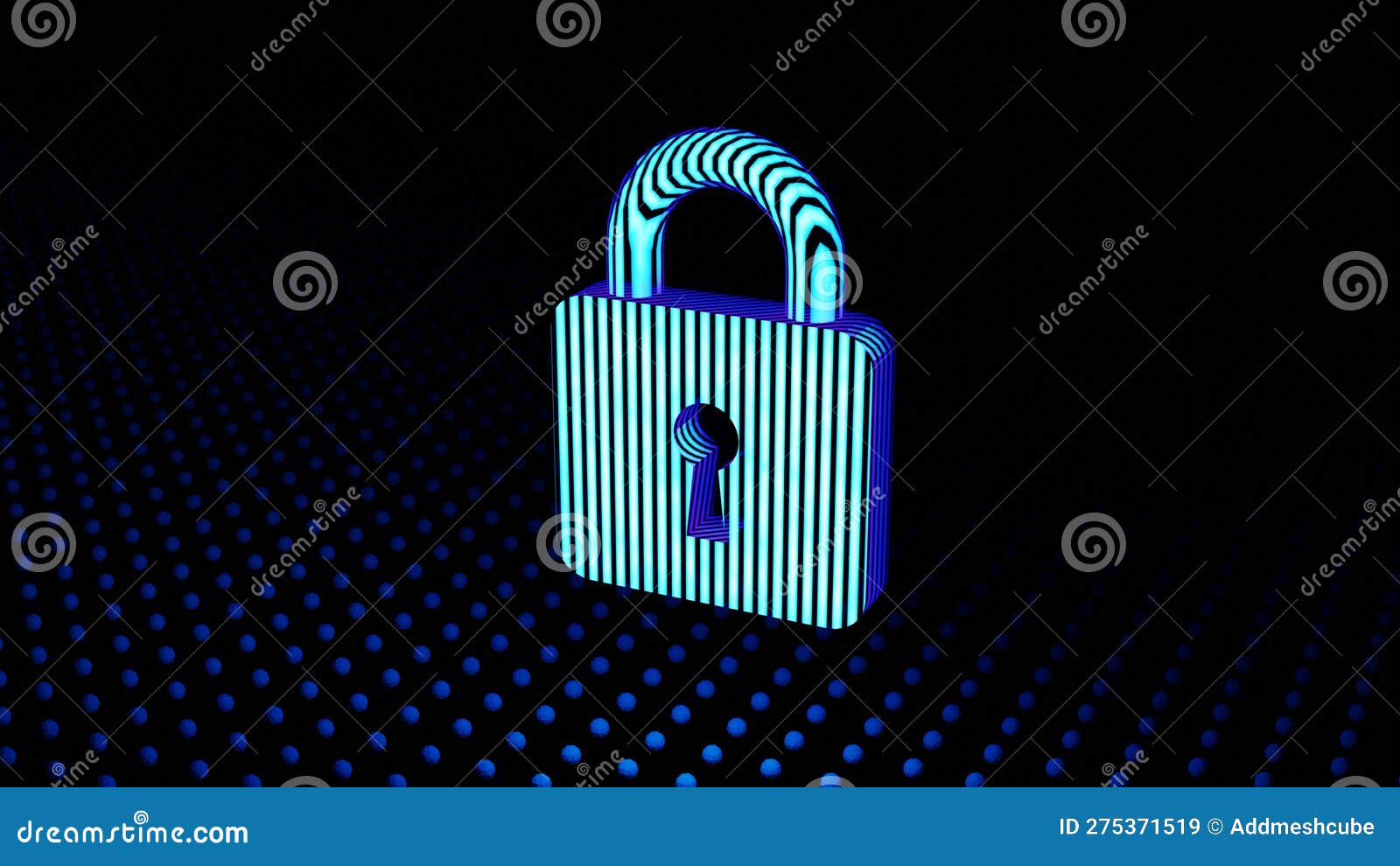 A Padlock Symbolizes the Encryption of Quantum Communication. 3d Stock ...