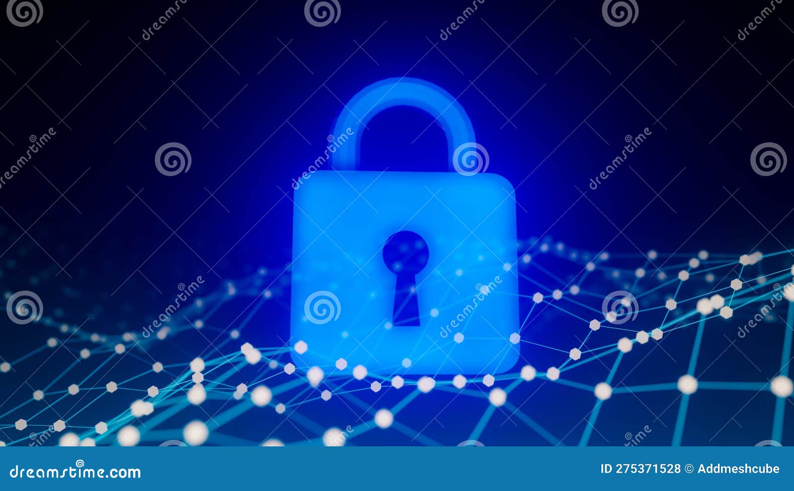 A Padlock Symbolizes the Encryption of Quantum Communication. 3d Stock ...