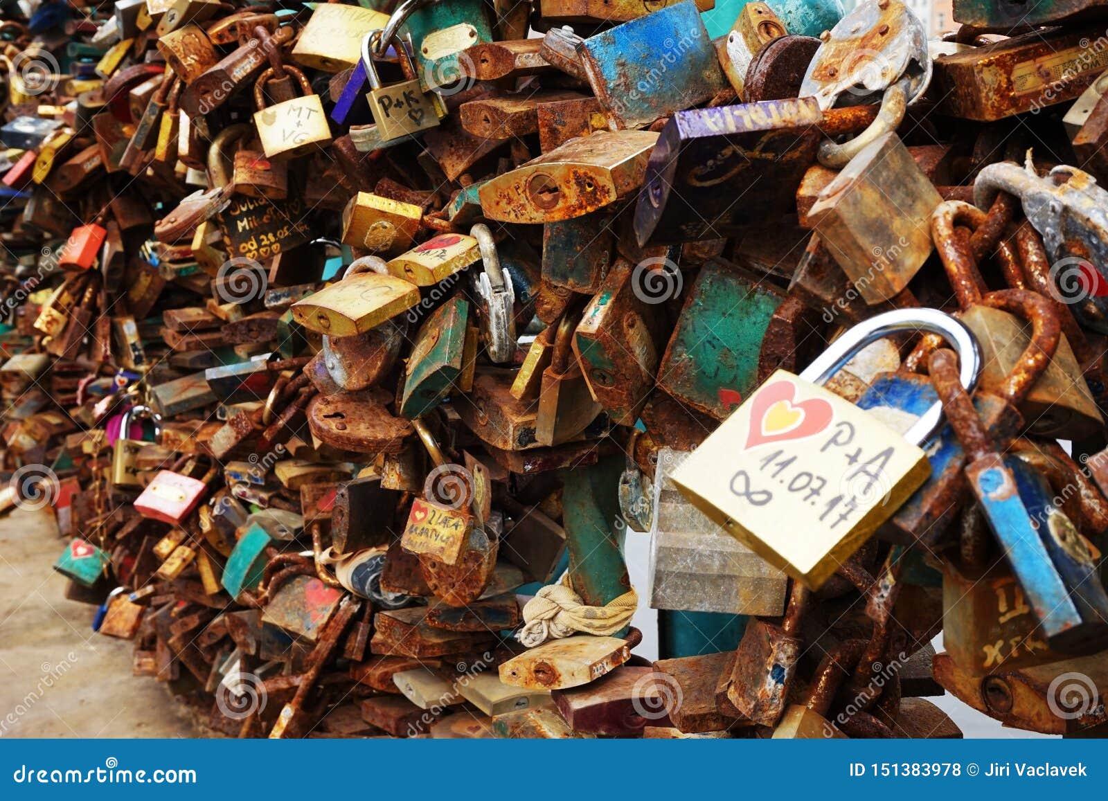 Padlock Texture As Tourist Vandalism Editorial Stock Photo - Image of ...