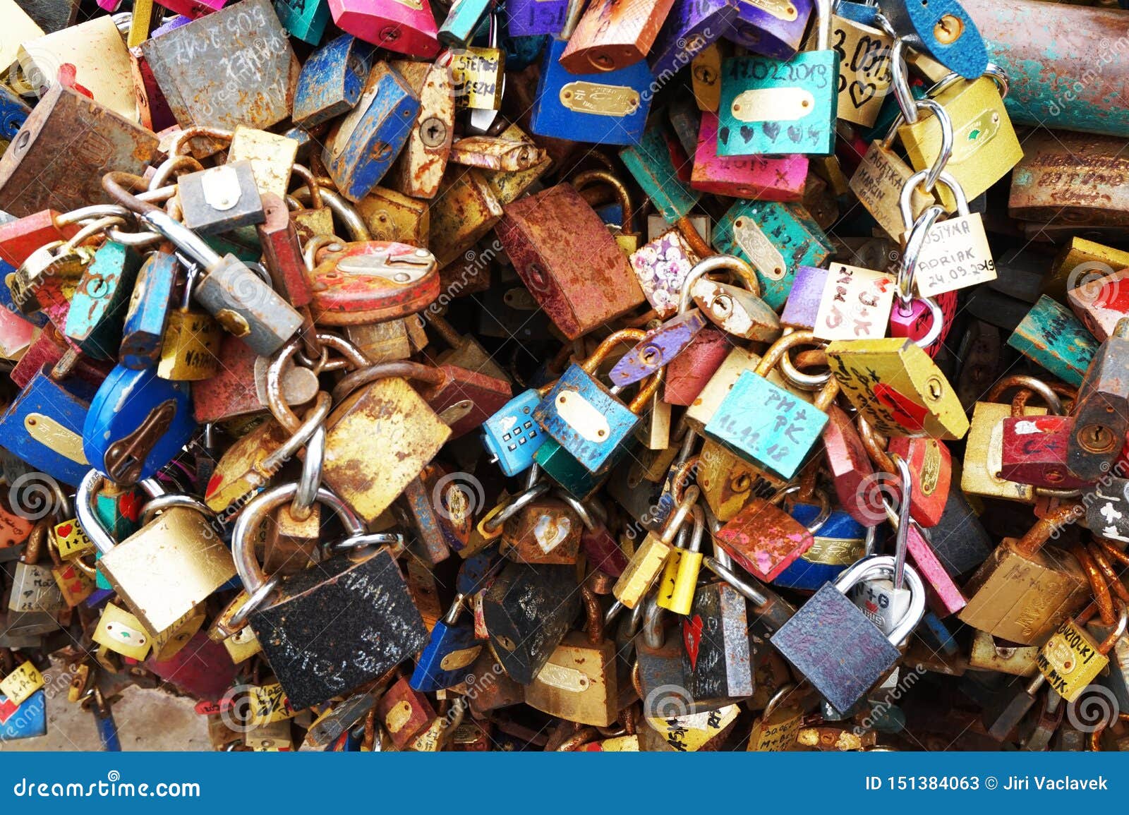 Padlock Texture As Tourist Vandalism Editorial Stock Photo - Image of ...