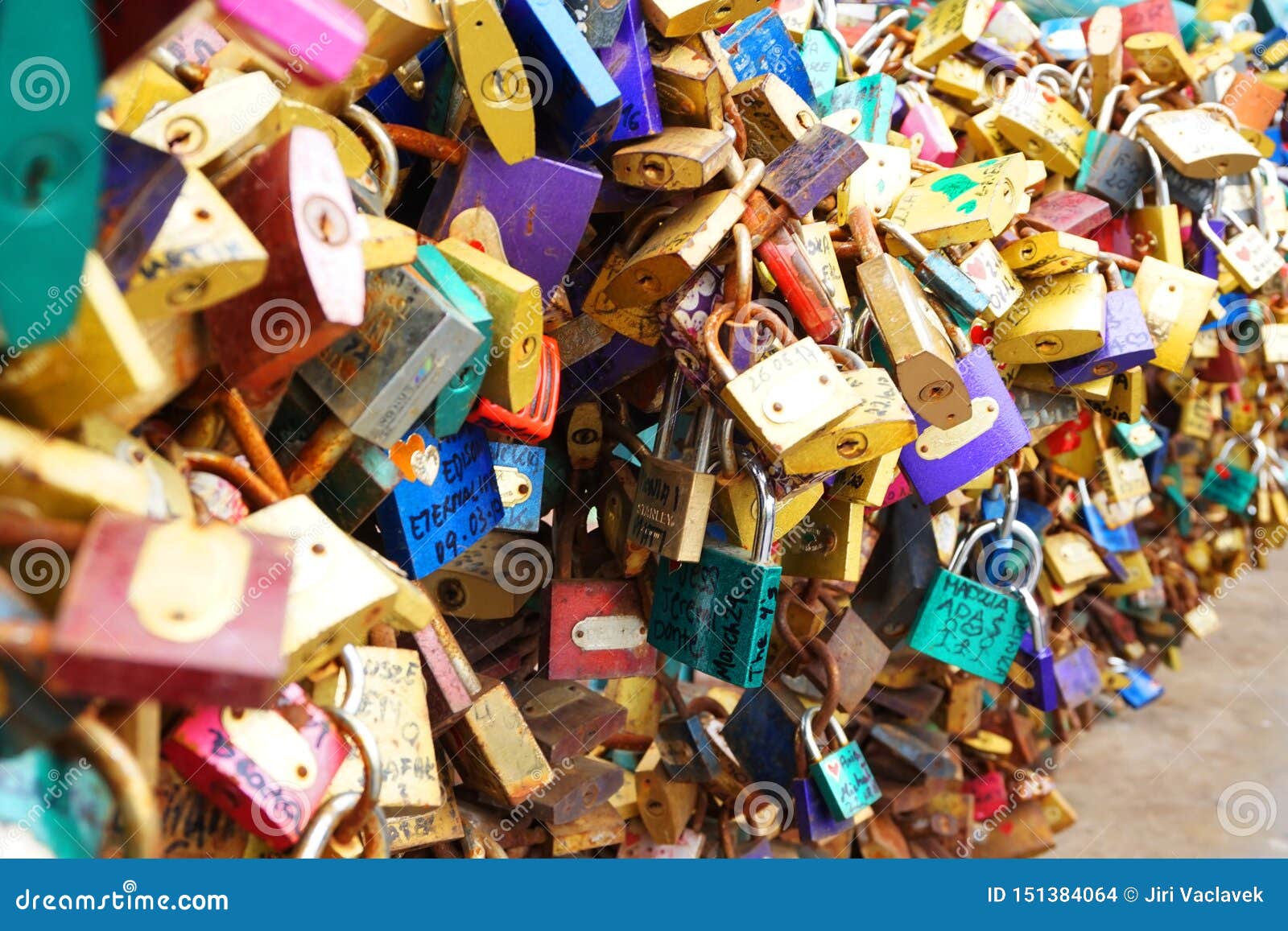 Padlock Texture As Tourist Vandalism Editorial Stock Image - Image of ...