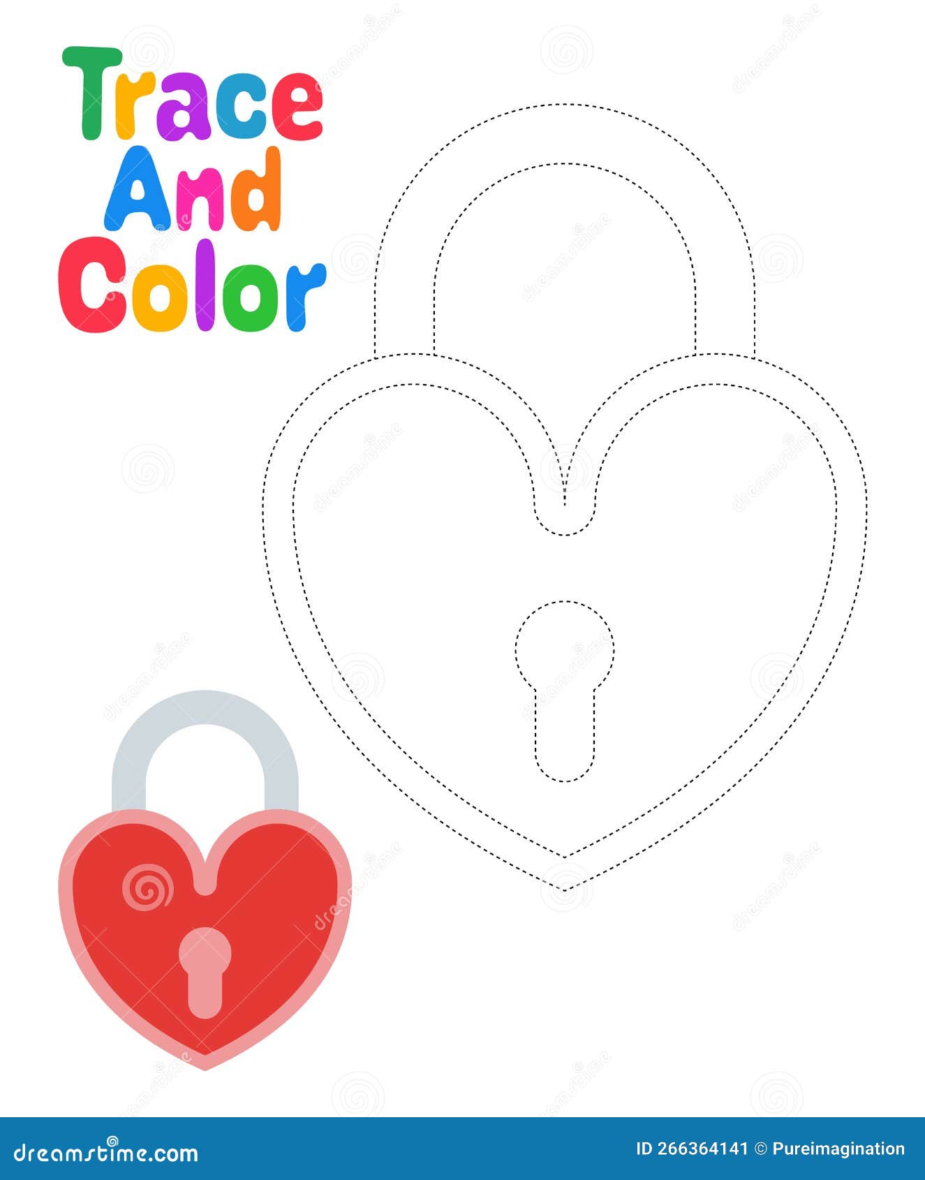 Padlock Tracing Worksheet for Kids Stock Vector - Illustration of ...