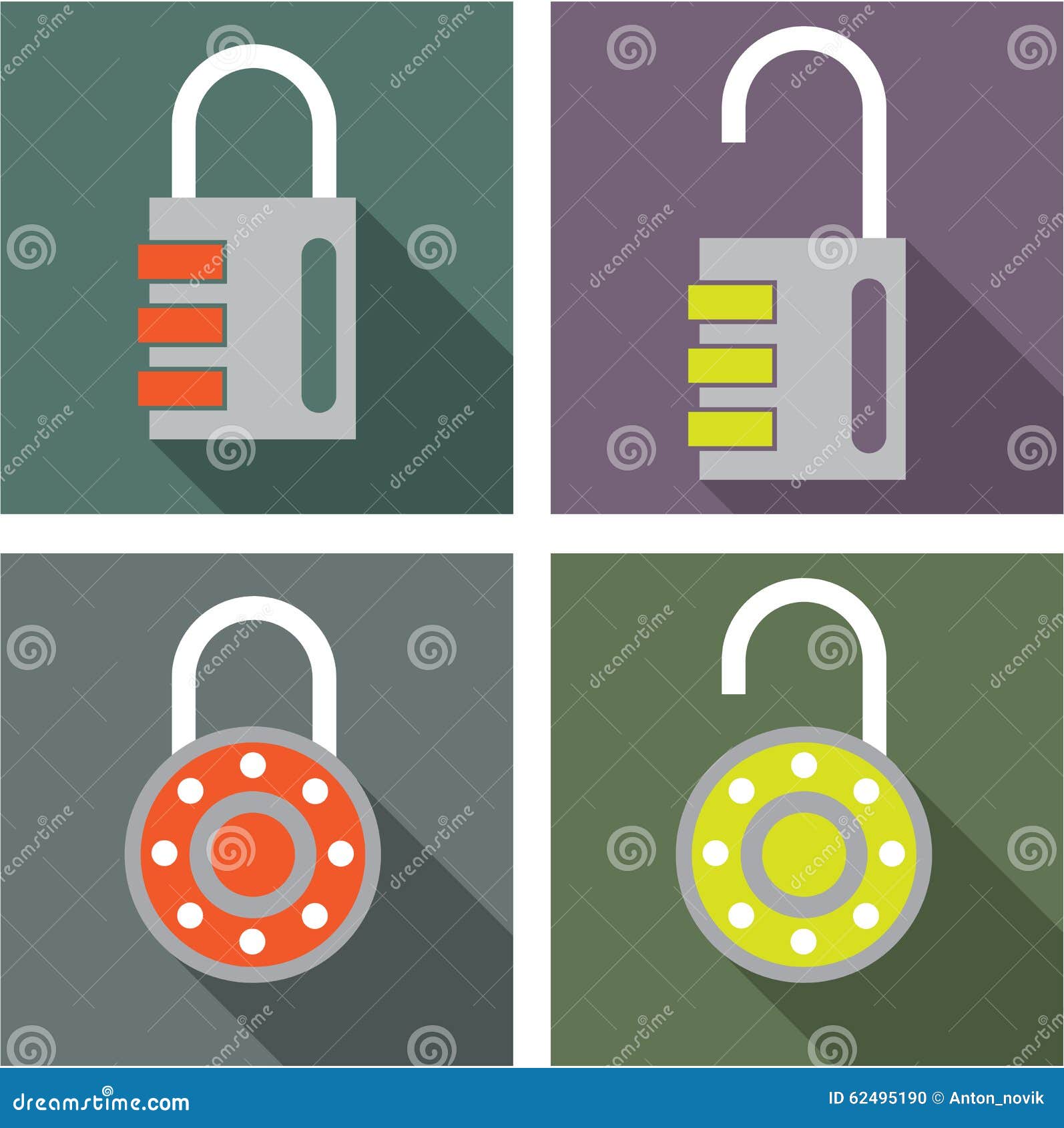 Padlock Unlocked Locked Vector Stock Vector - Illustration of black ...