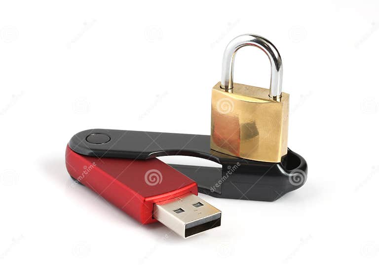 Padlock on USB Memory Stick Stock Image - Image of crime, privacy: 18295717