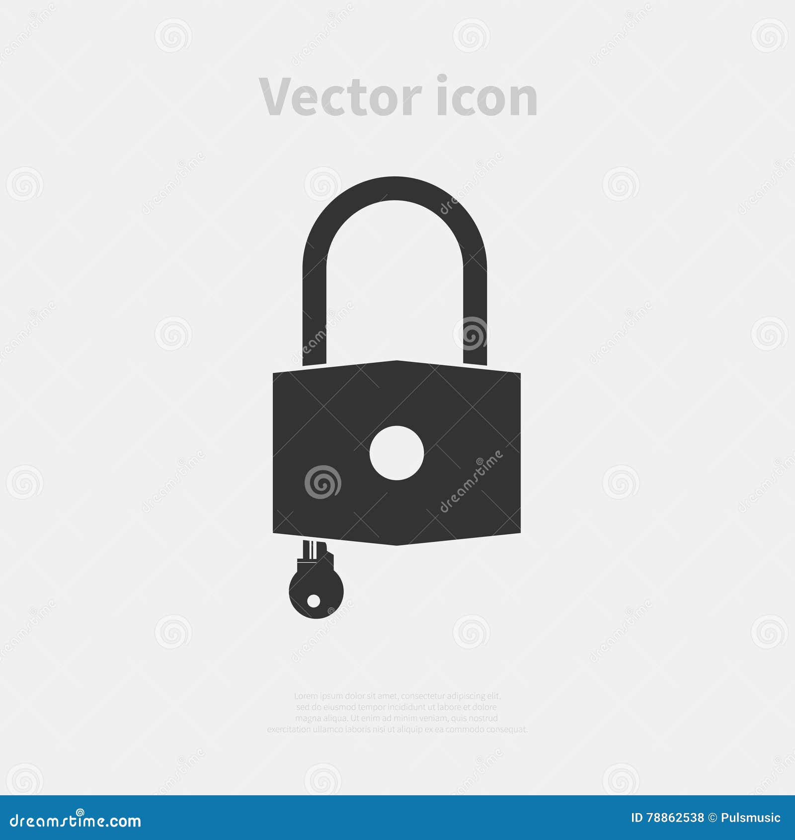 Padlock vector icon stock vector. Illustration of element - 78862538