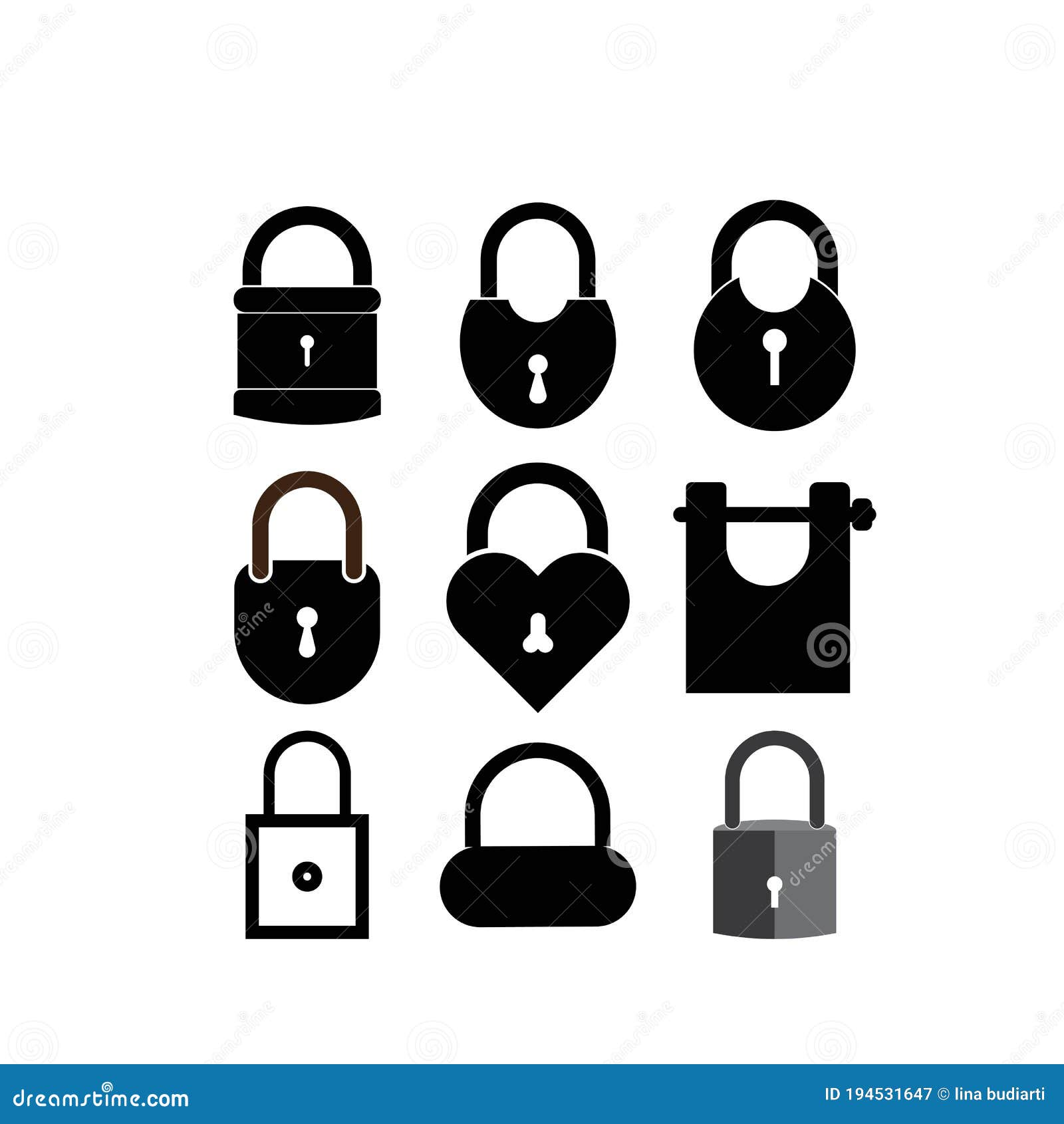 Padlock icon stock vector. Illustration of padlock, graphic - 194531647