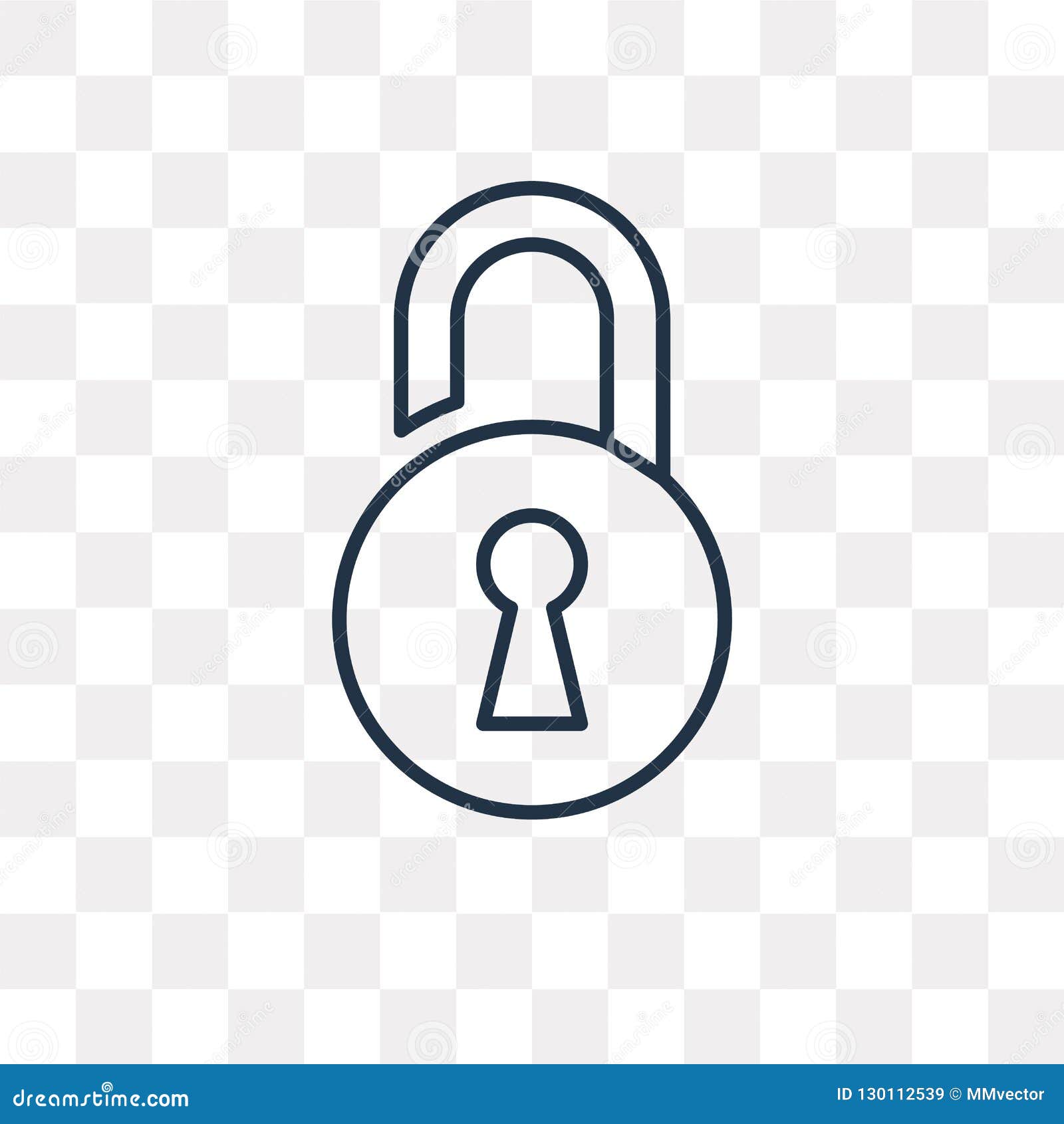 Padlock Vector Icon Isolated on Transparent Background, Linear P Stock ...