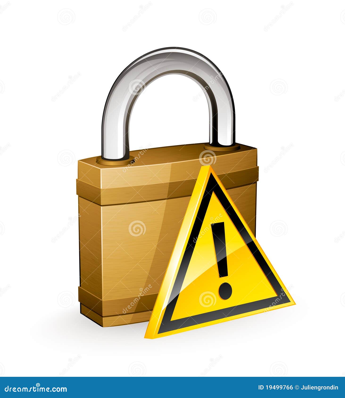 Padlock and warning sign stock illustration. Illustration of details ...