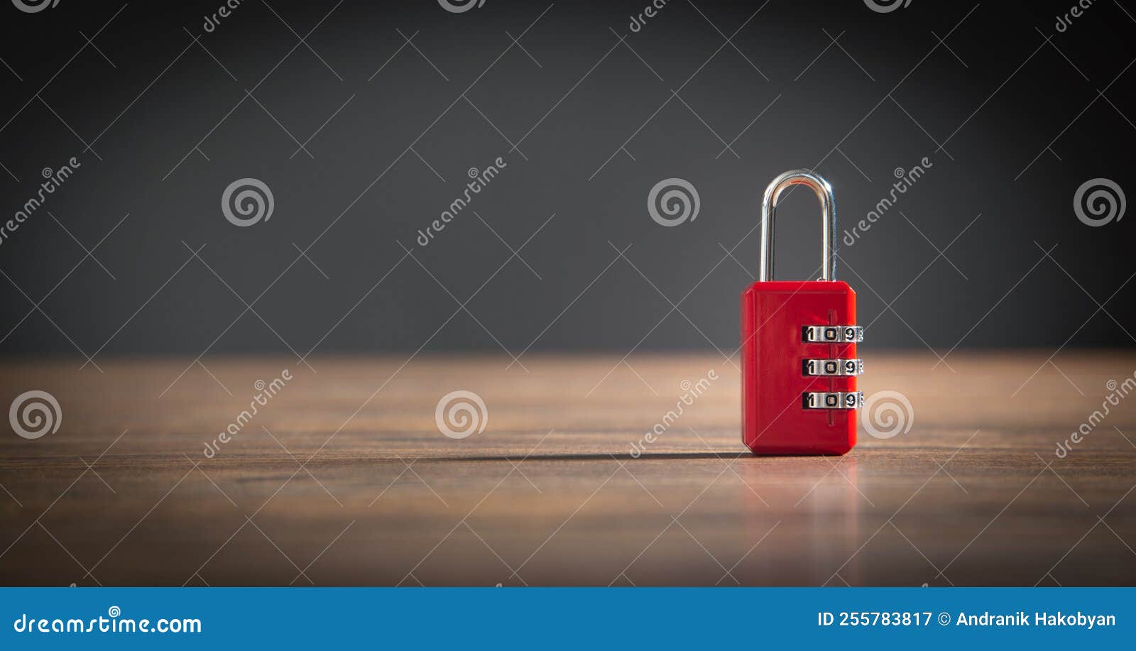 Padlock on the Wooden Table. Security Stock Image - Image of chrome ...