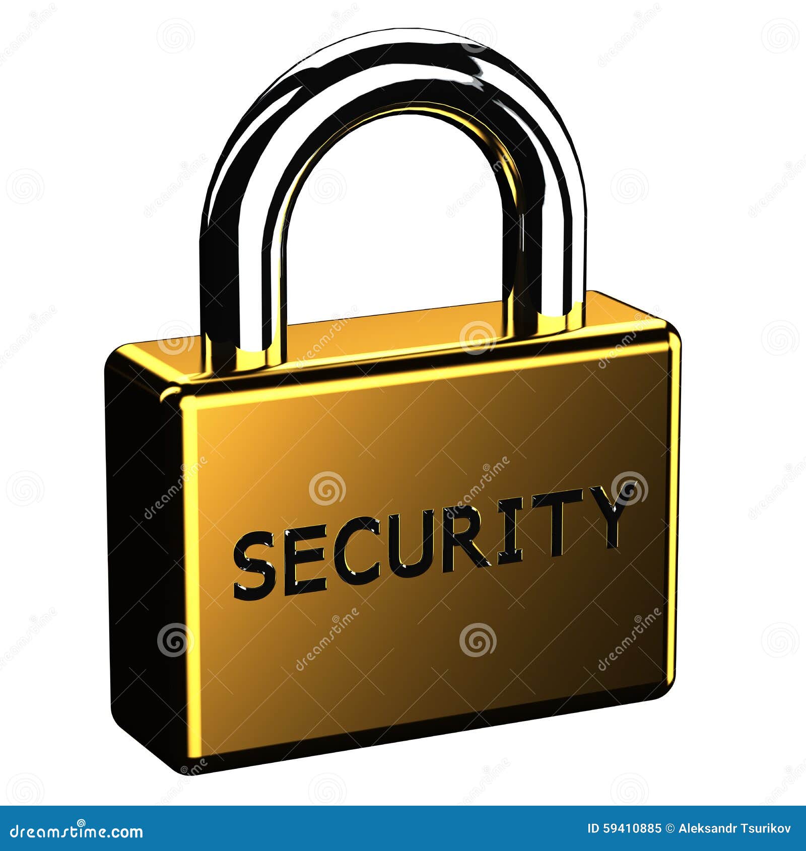 Padlock with word security stock illustration. Illustration of brass ...