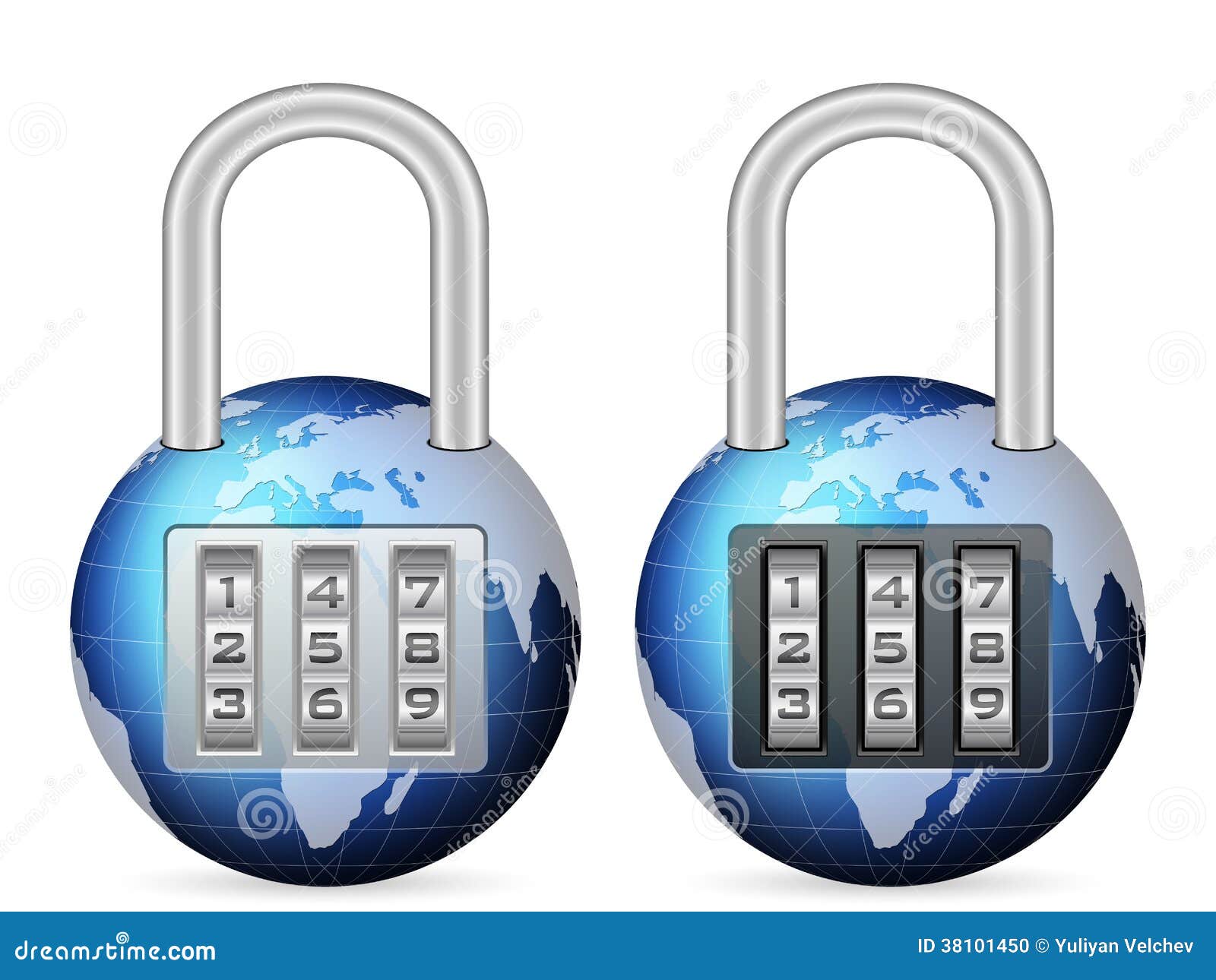 Padlock world globe stock vector. Illustration of symbol - 38101450