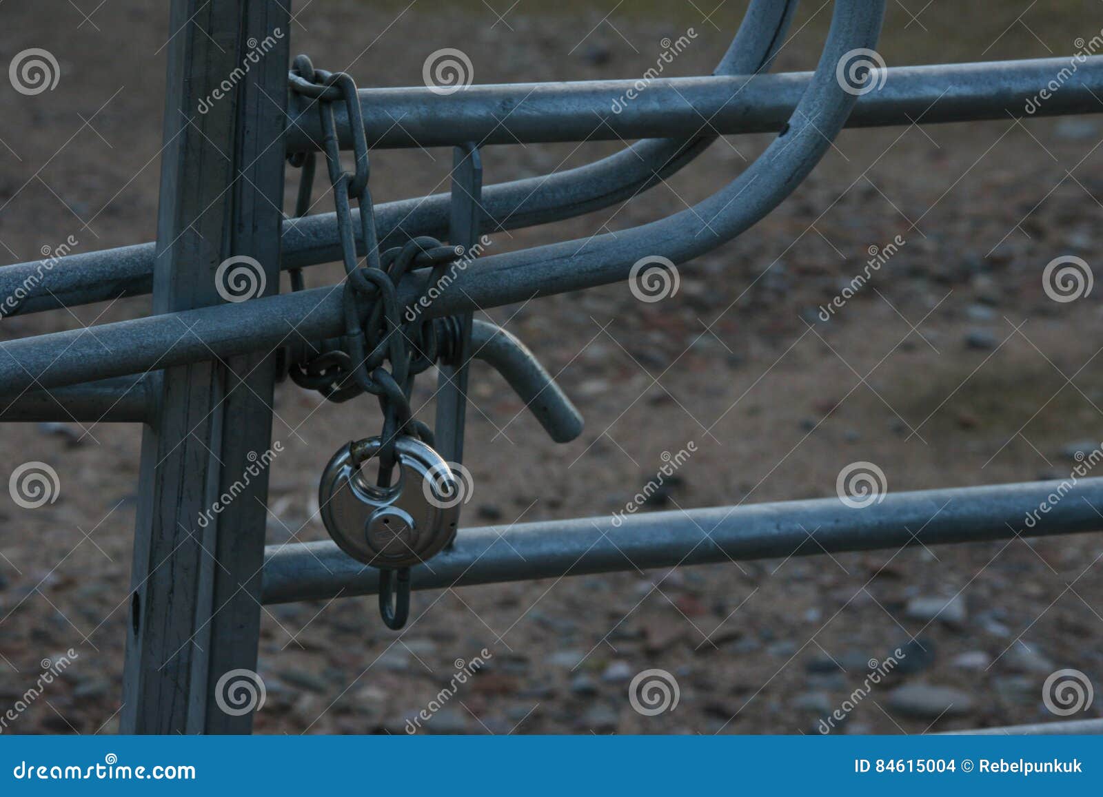 Padlocked Gate stock photo. Image of chrome, steel, padlock - 84615004