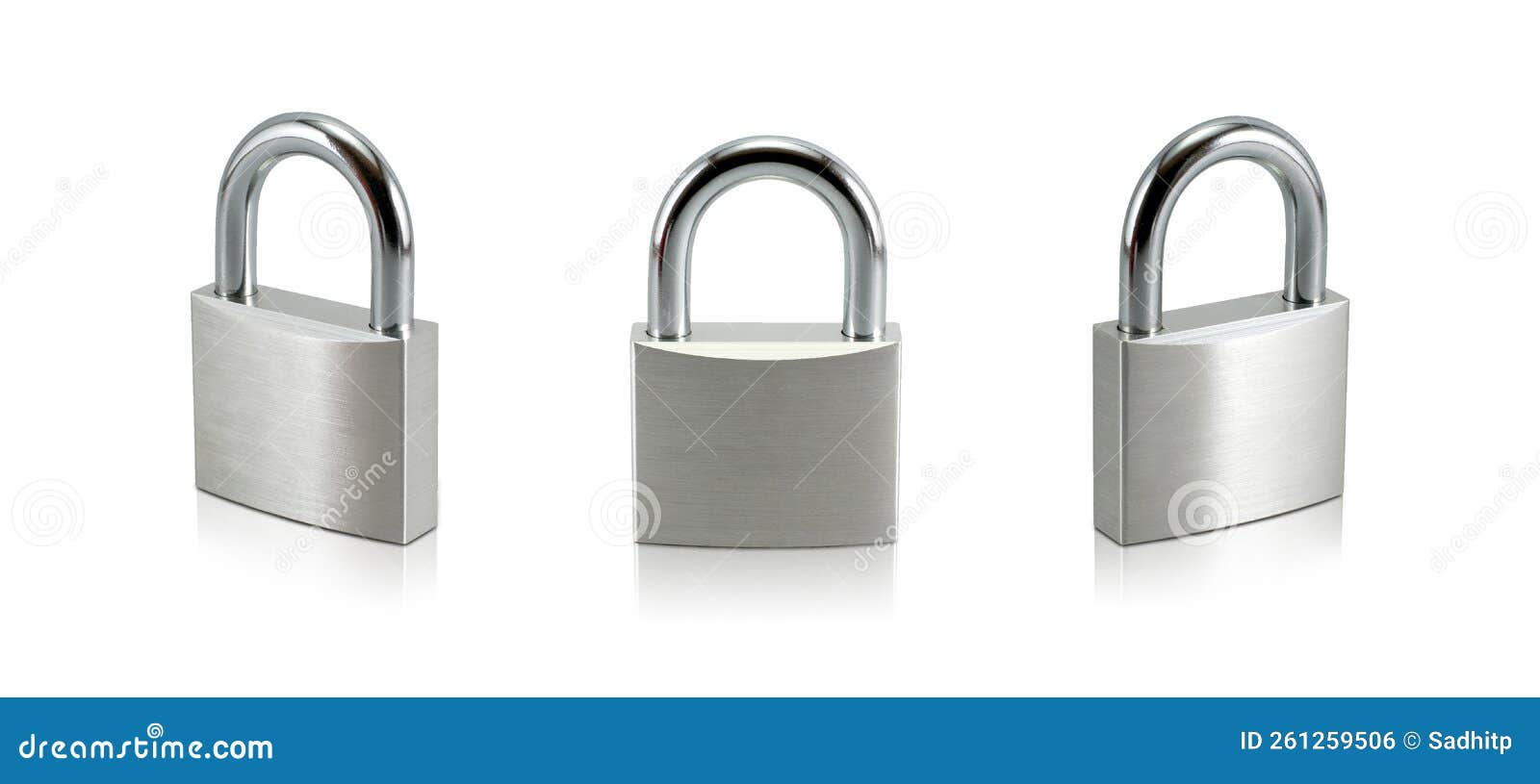Padlocks in Different Angles Isolated on a White Background with ...