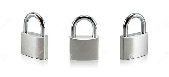 Padlocks in Different Angles Isolated on a White Background with ...
