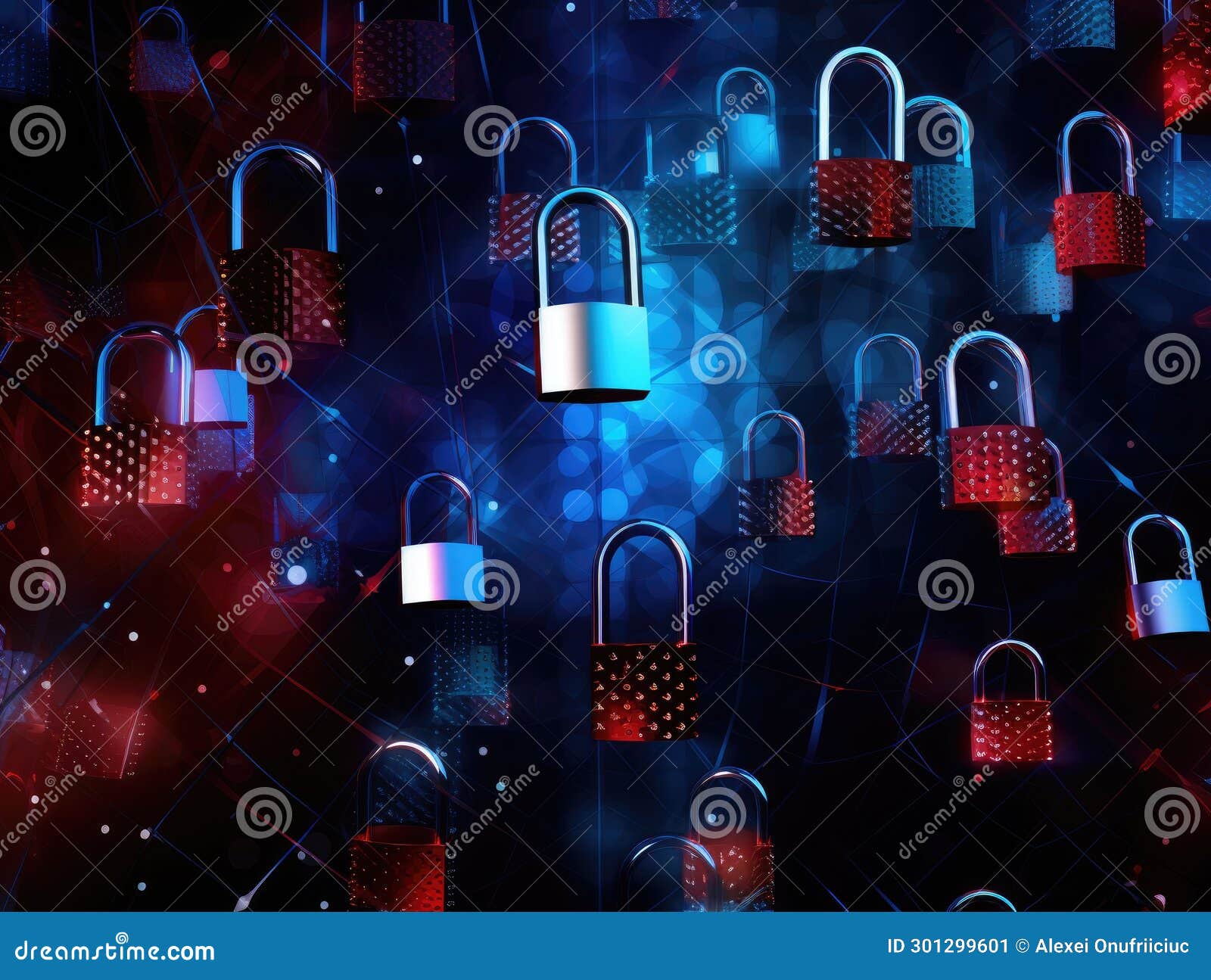 Padlocks in Front of Digital Codes. Cybersecurity. Locks. Keys Stock ...