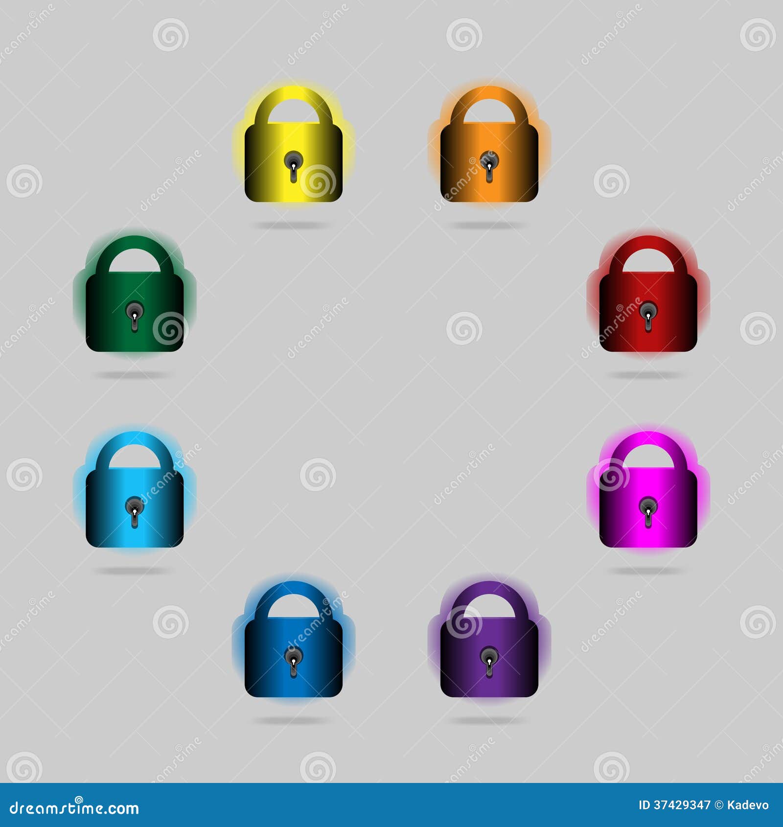 Padlocks Painted in Rainbow Colors Stock Vector - Illustration of ...