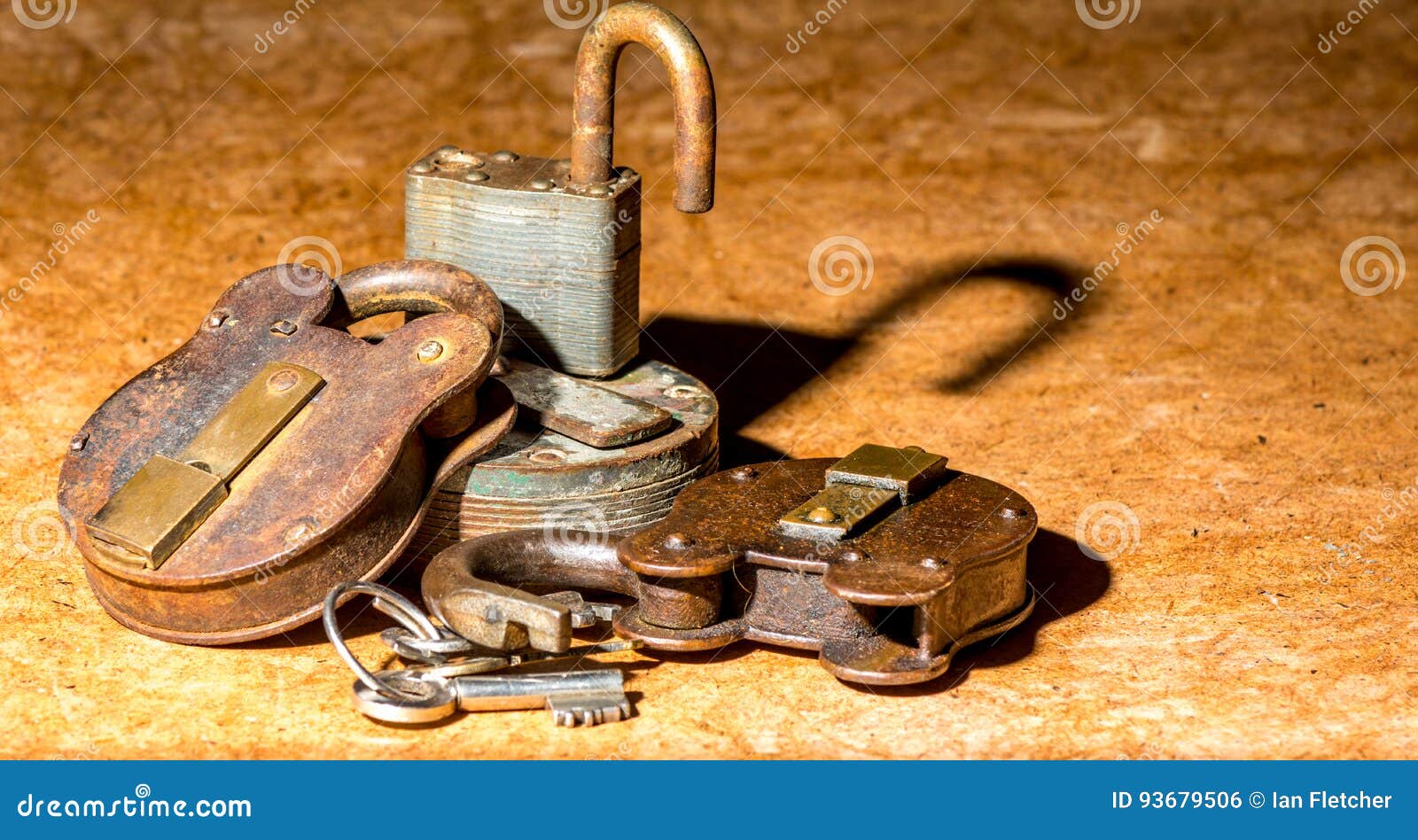 Padlocks stock photo. Image of padlocks, open, unused - 93679506