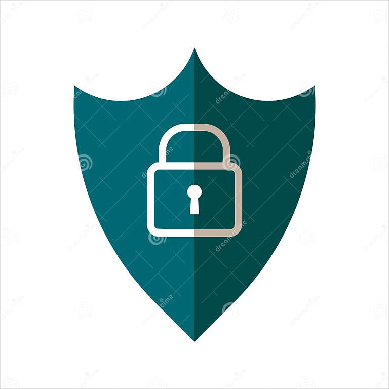 Padlocks and Security Shields. Flat Design Style. Suitable for Data ...