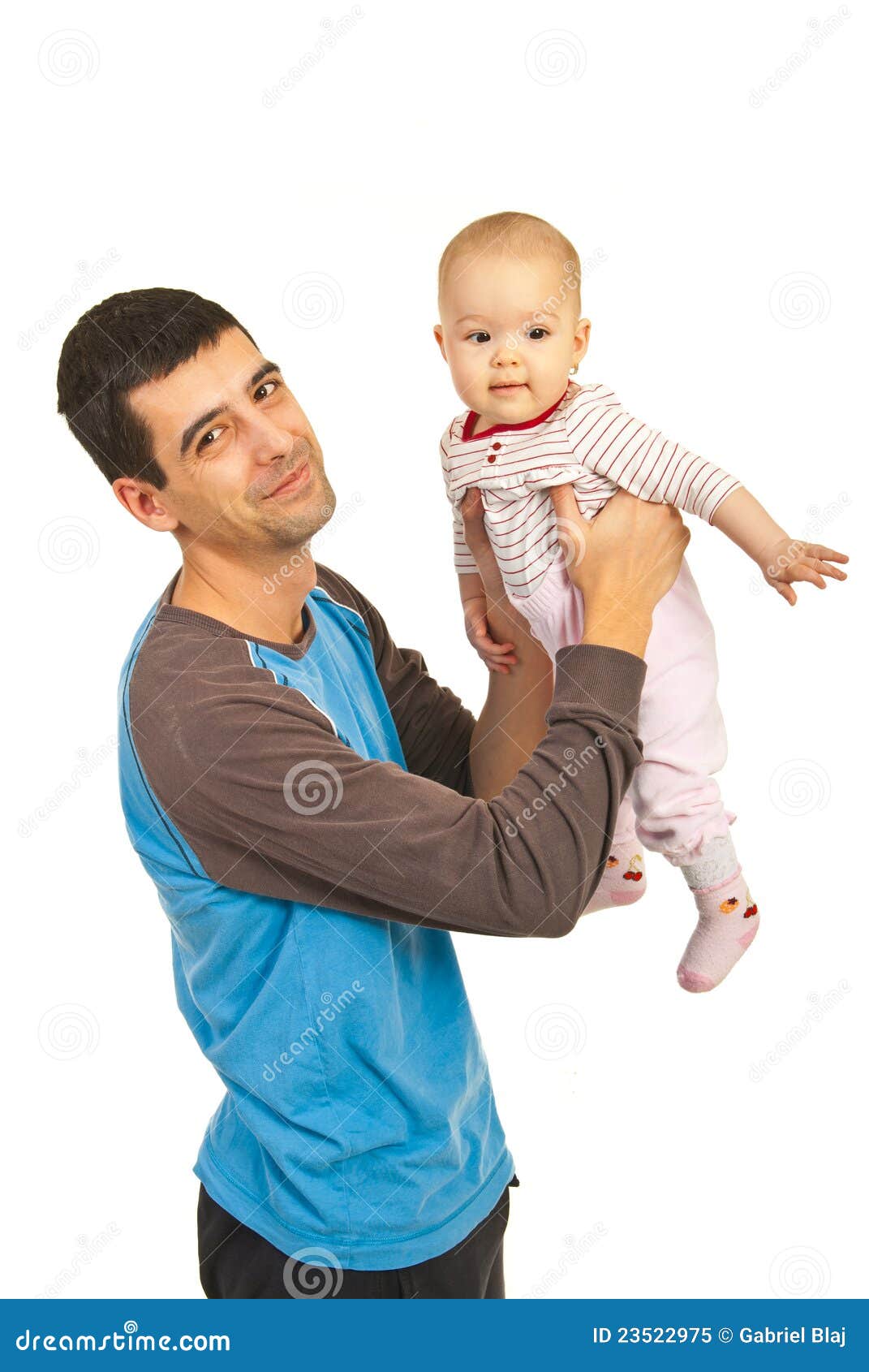 Padre Allegro Che Gioca Con La Sua Figlia Immagine Stock - Immagine di ...