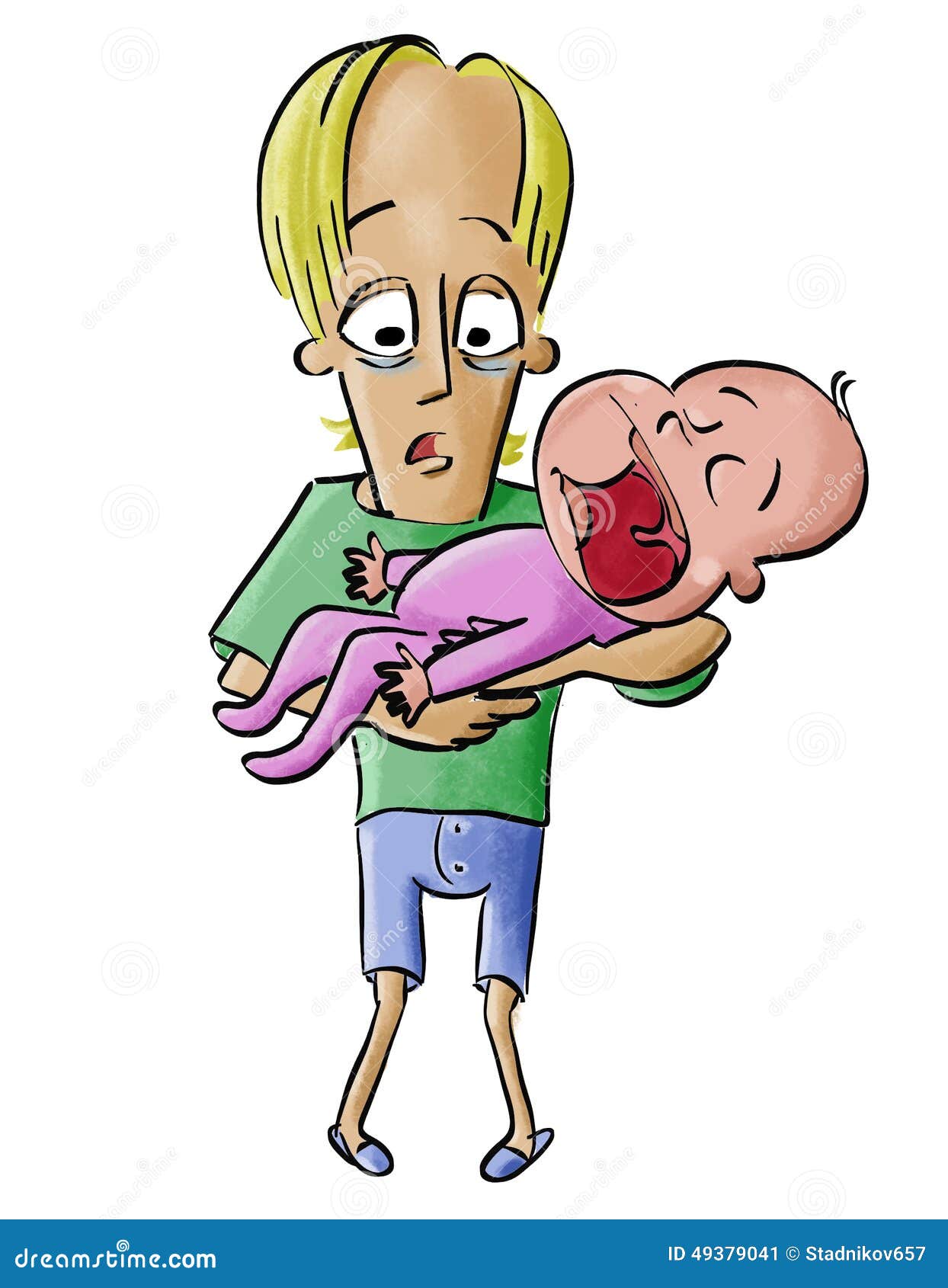 Padre cansado stock de ilustración. Ilustración de fatiga - 49379041