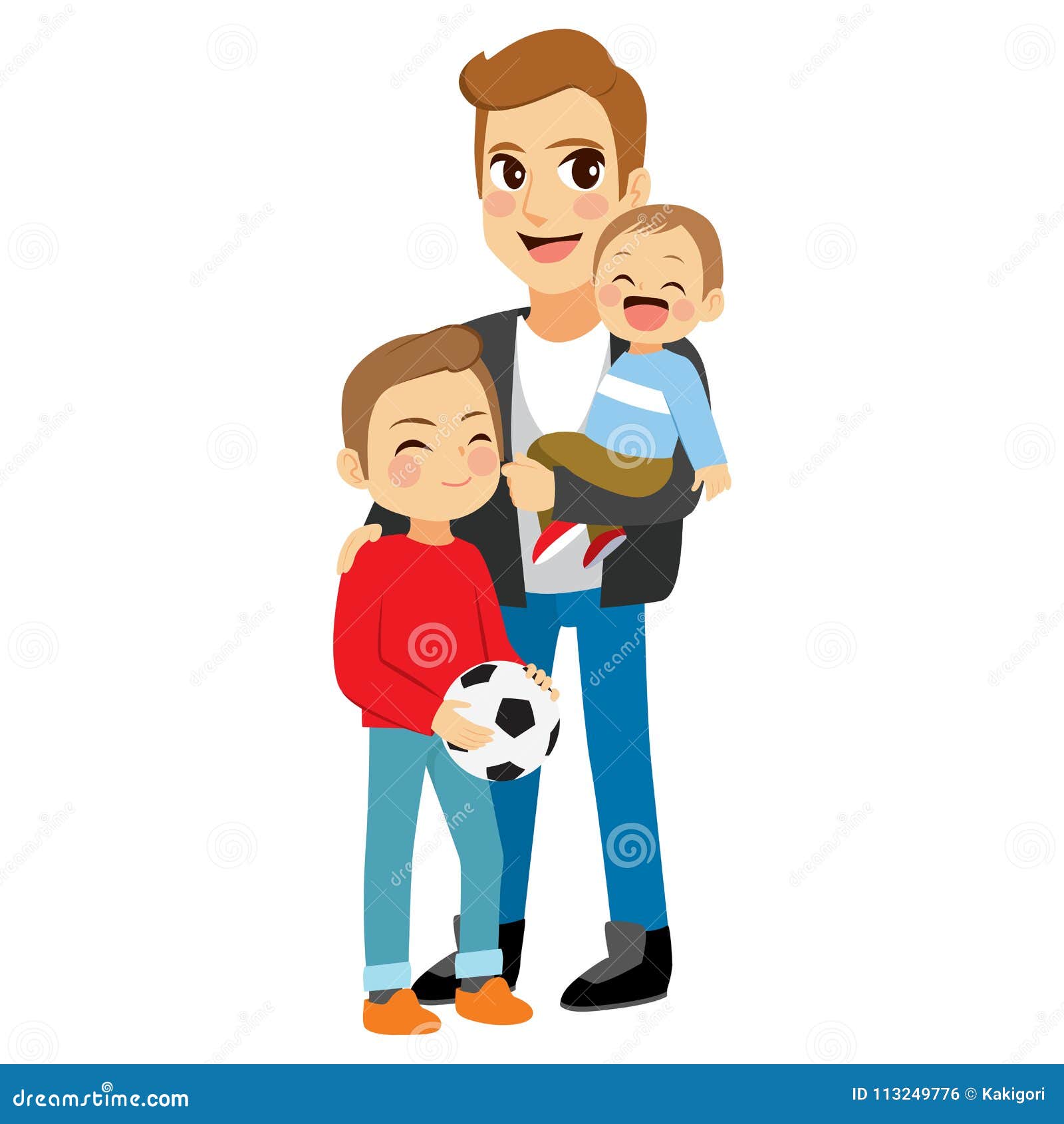 Padre e hijos ilustración del vector. Ilustración de bola - 113249776