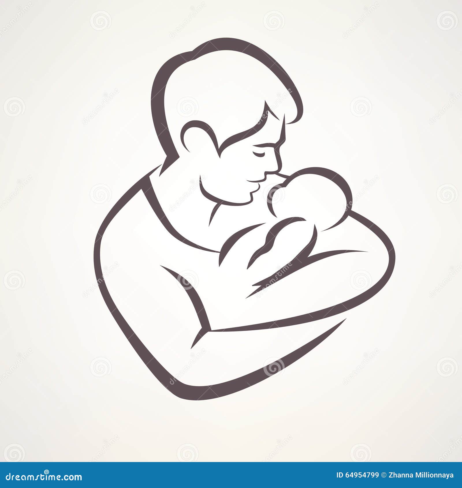 Padre y bebé ilustración del vector. Ilustración de forma - 64954799