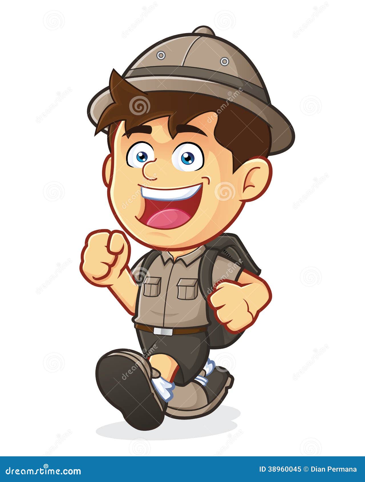 Padvinder of Ontdekkingsreiziger Boy Walking Vector Illustratie ...