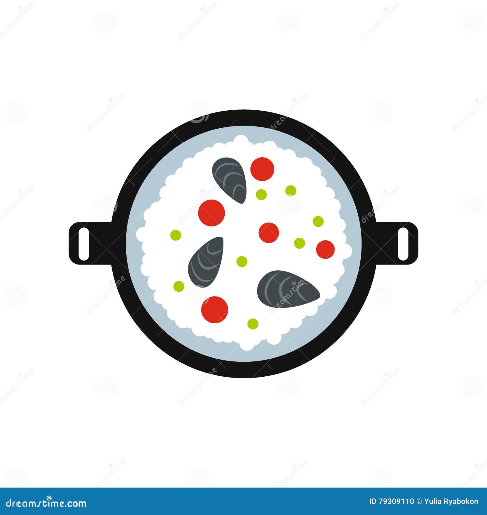 Paella Icon Vector Sign And Symbol Isolated On White Background, Paella ...