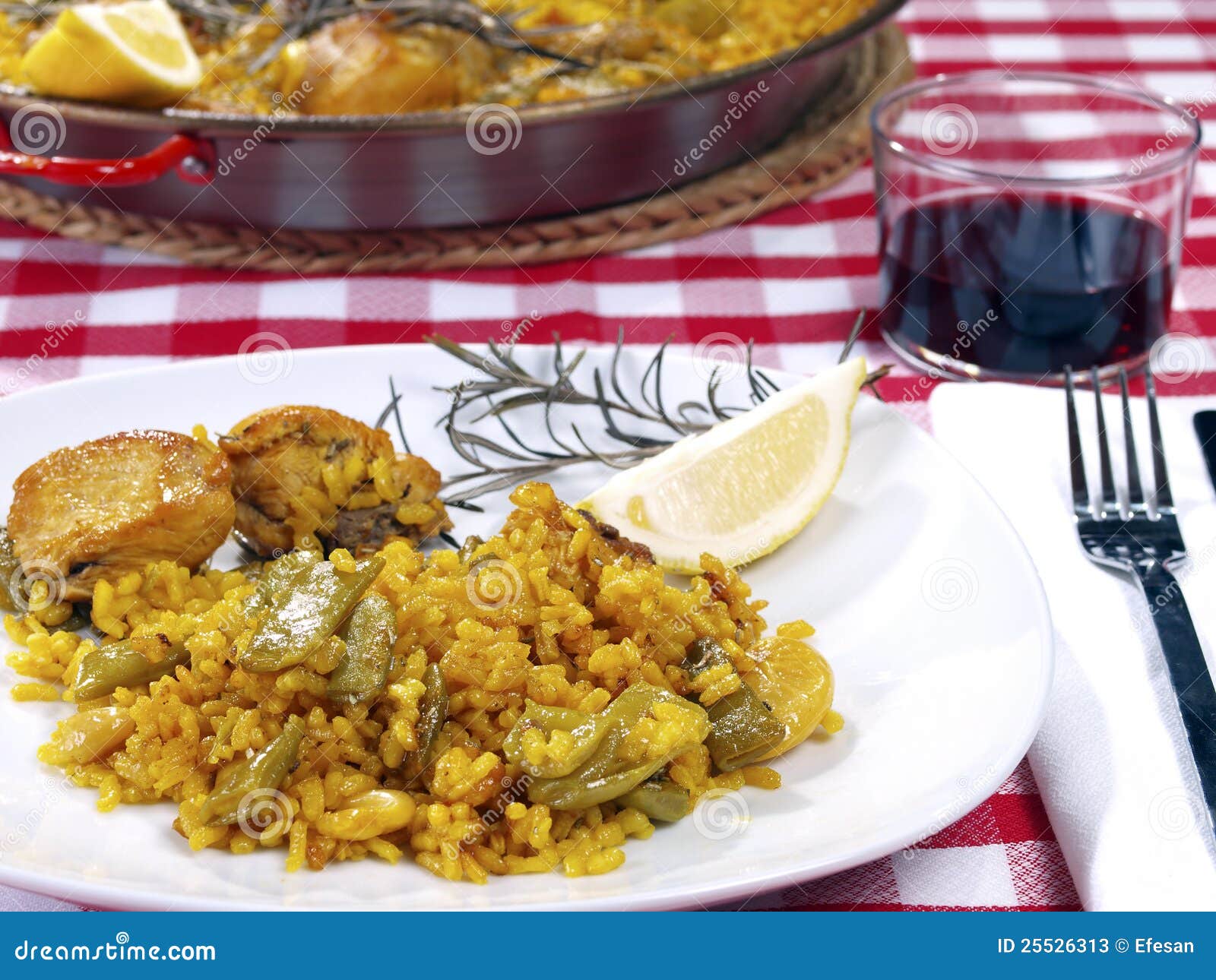 Paella Menu in a Restaurant Stock Image - Image of chicken, napkin ...