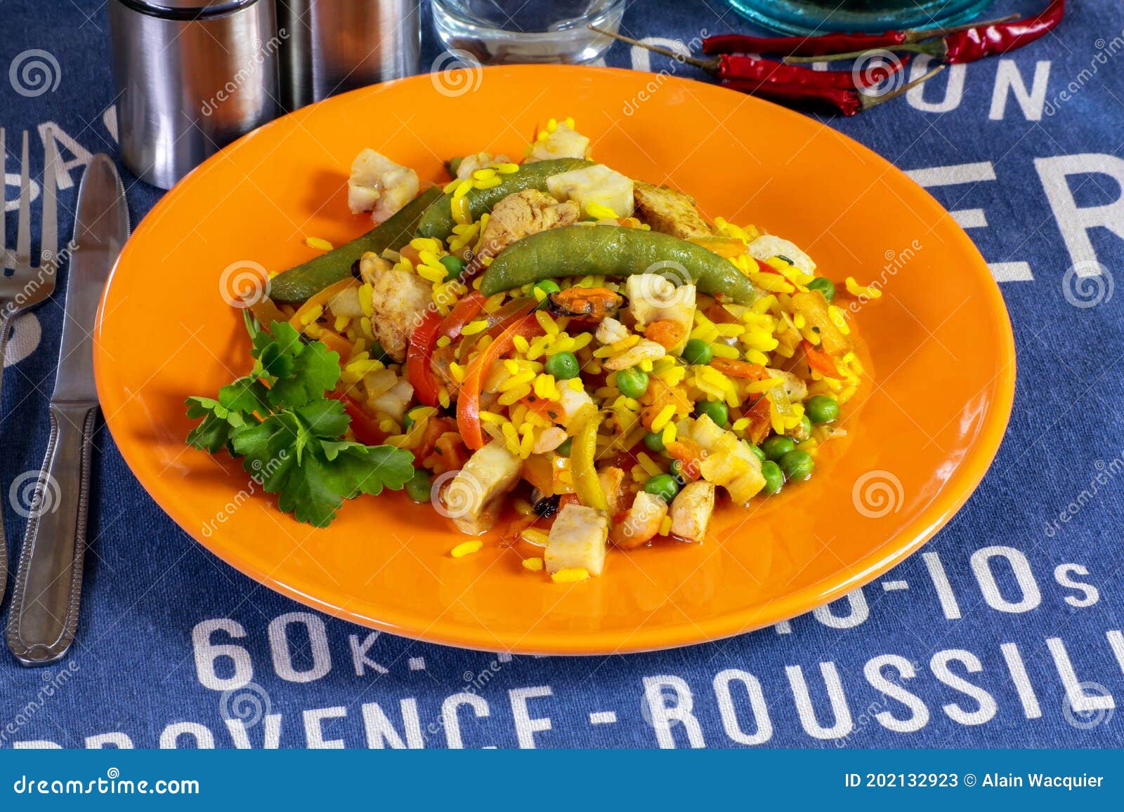 Paella plate stock image. Image of spanish, squid, spain - 202132923