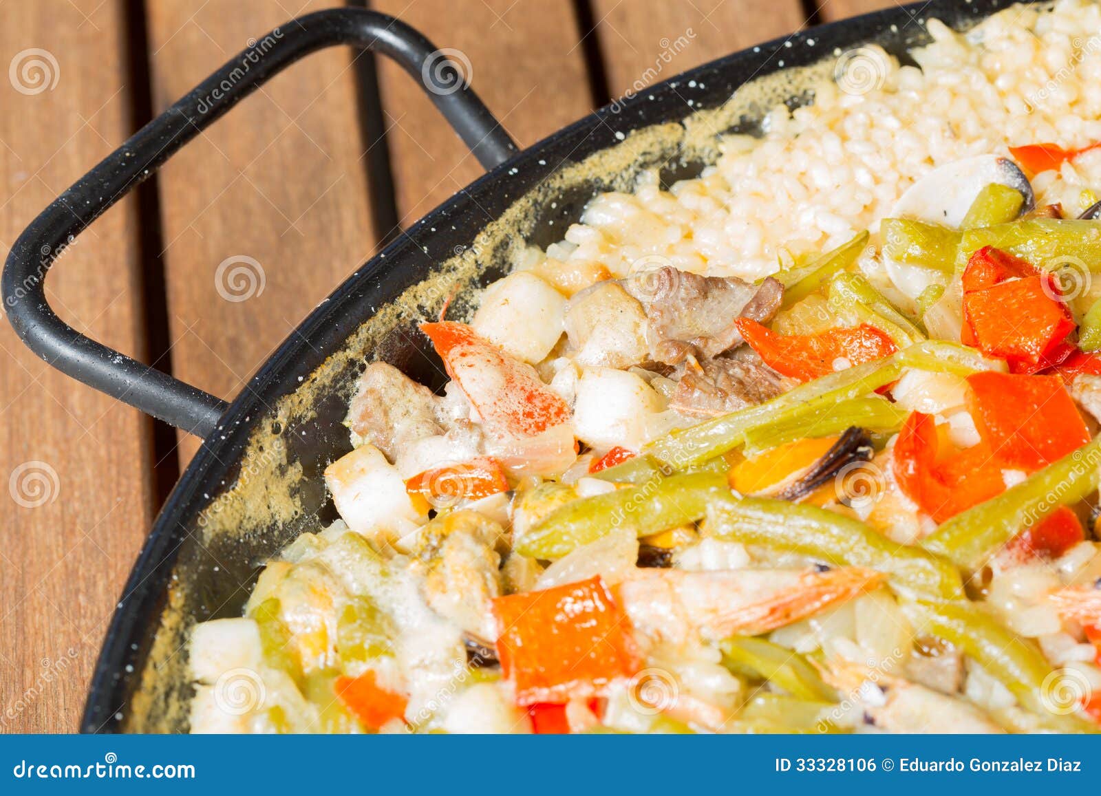 Paella rice stock photo. Image of paellera, herb, rice - 33328106