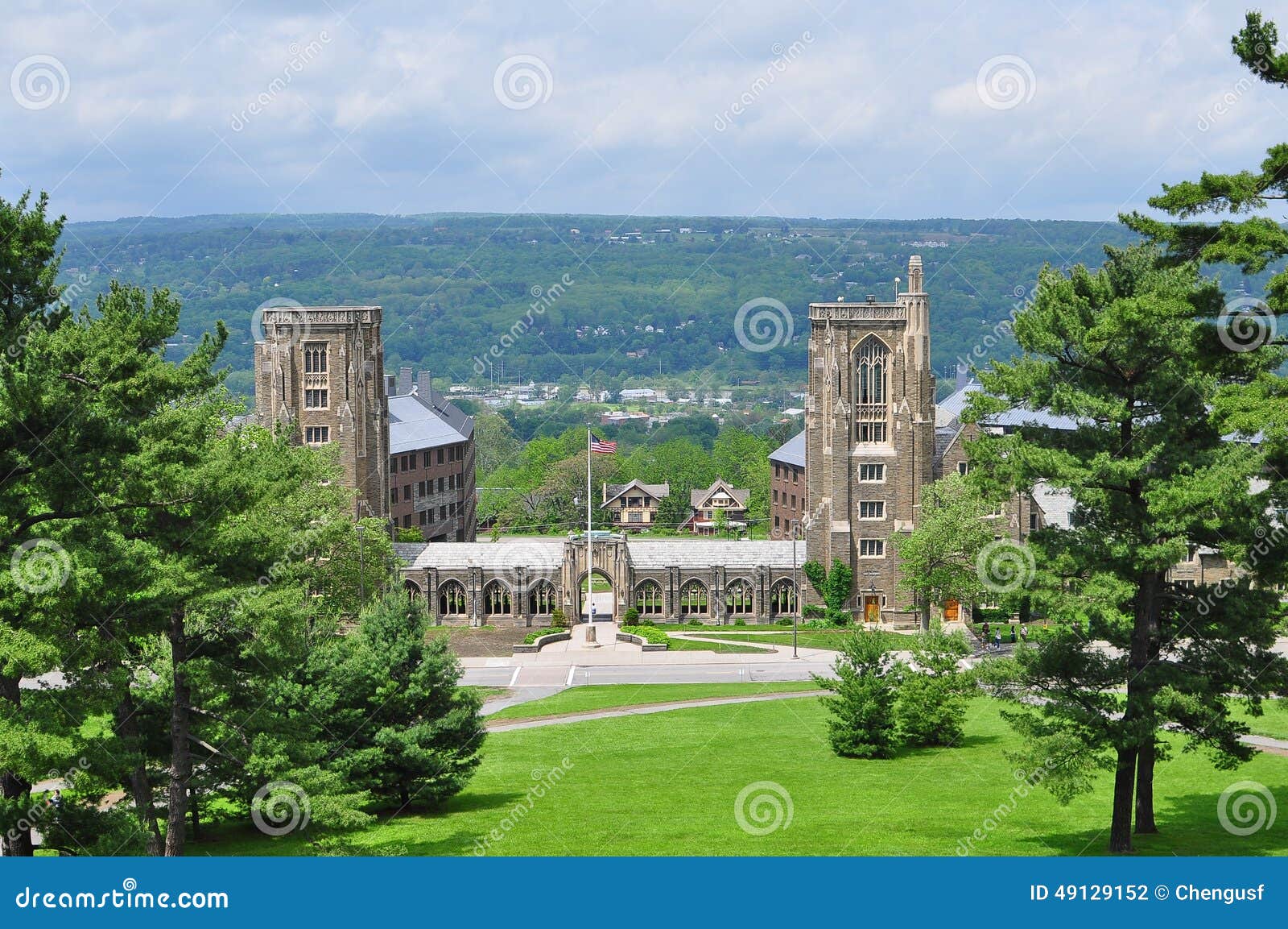 Paesaggio Di Cornell Campus Fotografia Stock - Immagine di storico ...