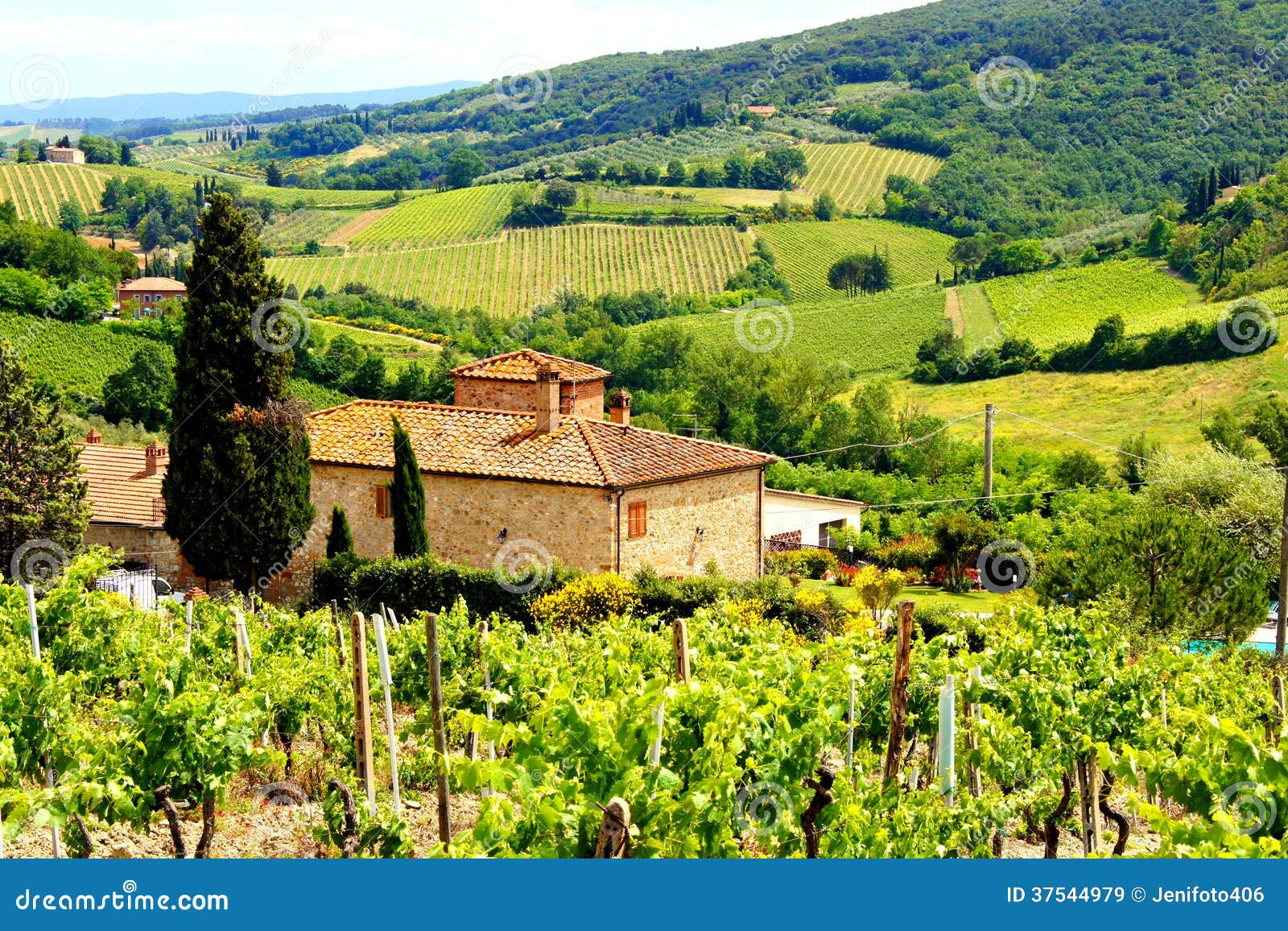 Paesaggio toscano classico immagine stock. Immagine di rurale - 37544979