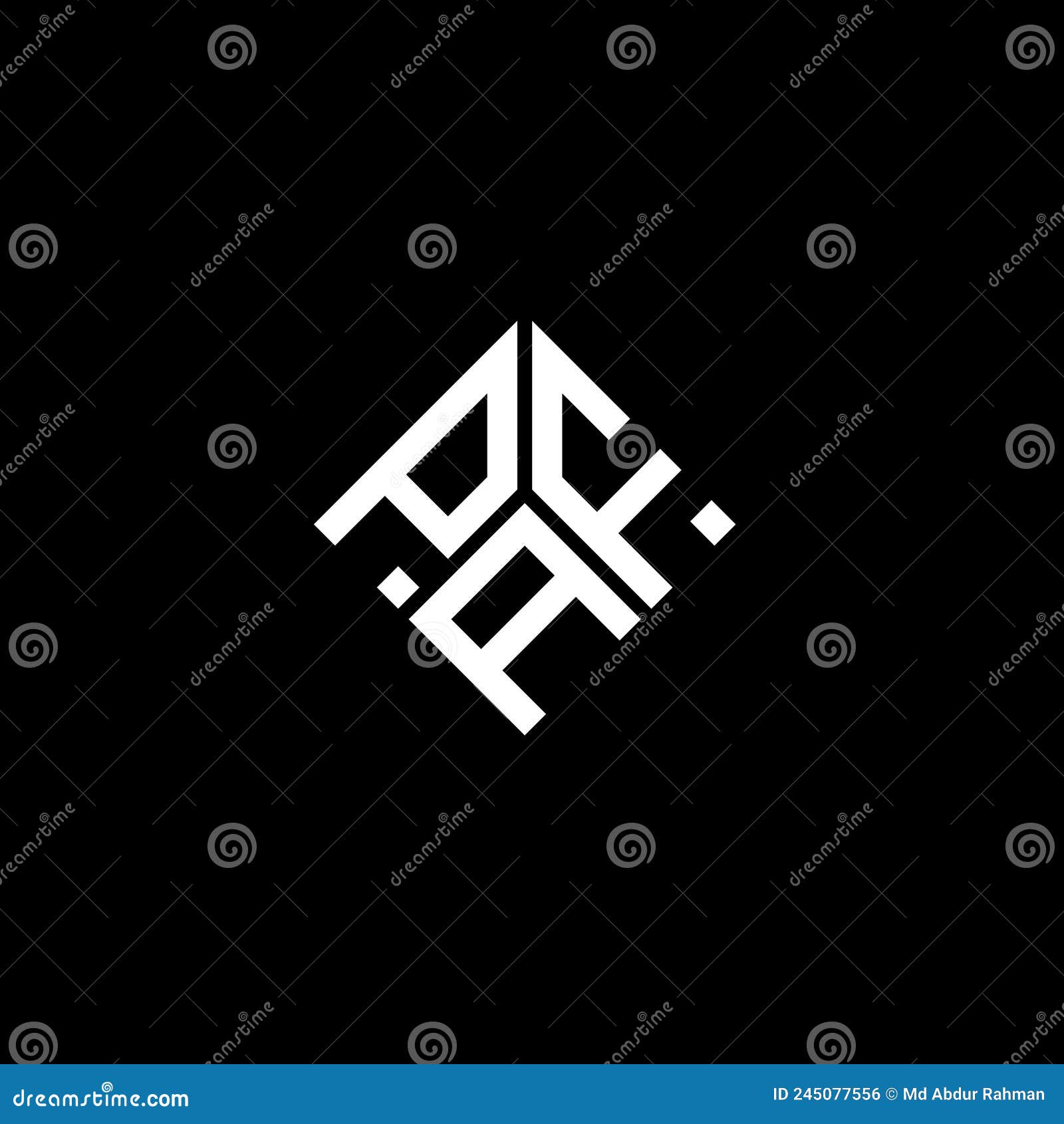 PAF Letter Logo Design On Black Background. PAF Creative Initials ...