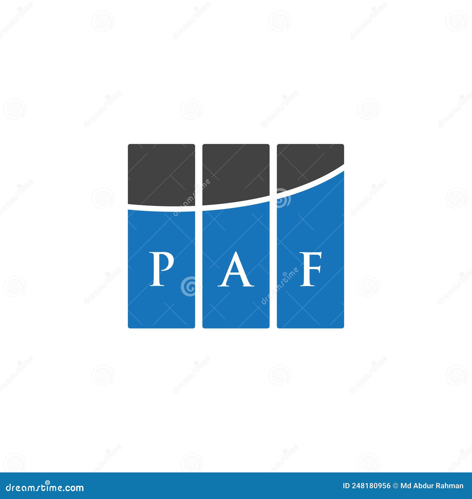 PAF Letter Logo Design on WHITE Background. PAF Creative Initials ...