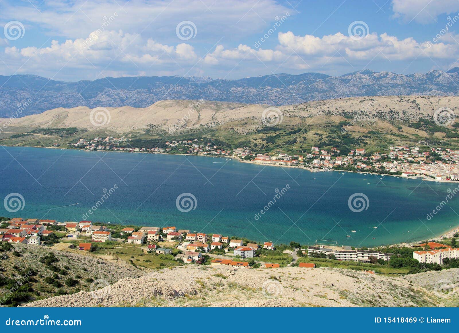 Pag City stock image. Image of city, house, stone, landscape - 15418469