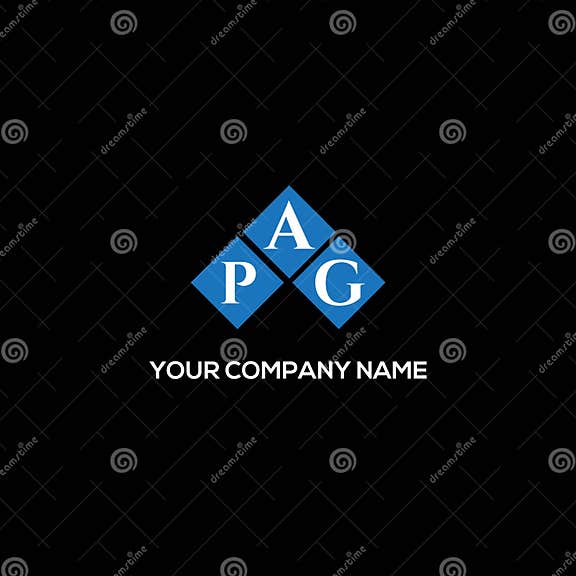 PAG Letter Logo Design on BLACK Background. PAG Creative Initials ...