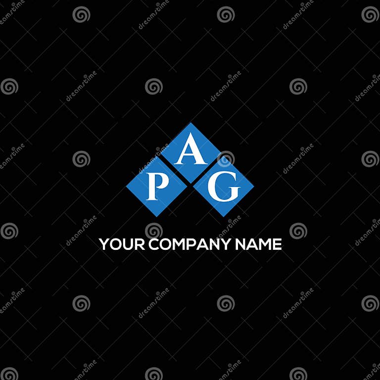 PAG Letter Logo Design on BLACK Background. PAG Creative Initials ...