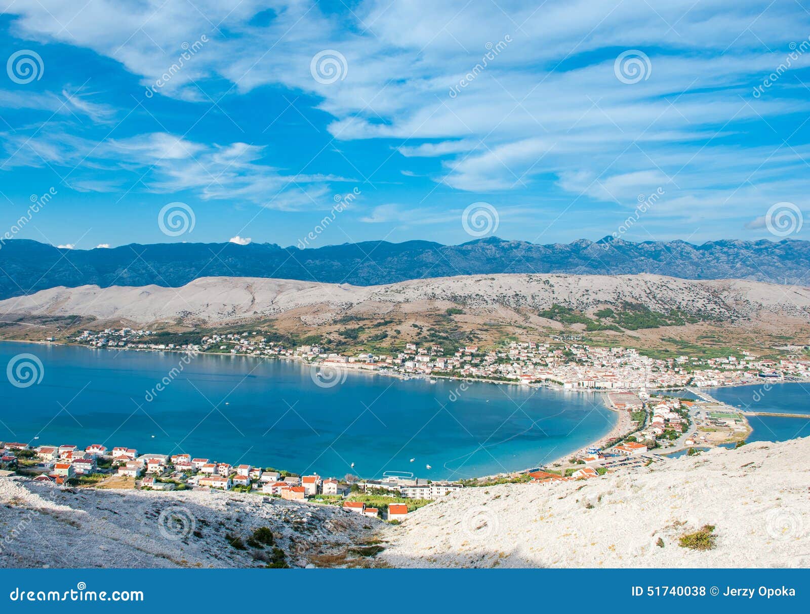Pag town stock photo. Image of rest, vacation, sightseeing - 51740038