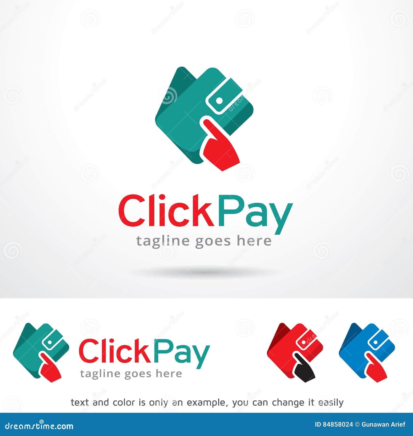Paga Logo Template Design Vector Di Clic Illustrazione Vettoriale ...