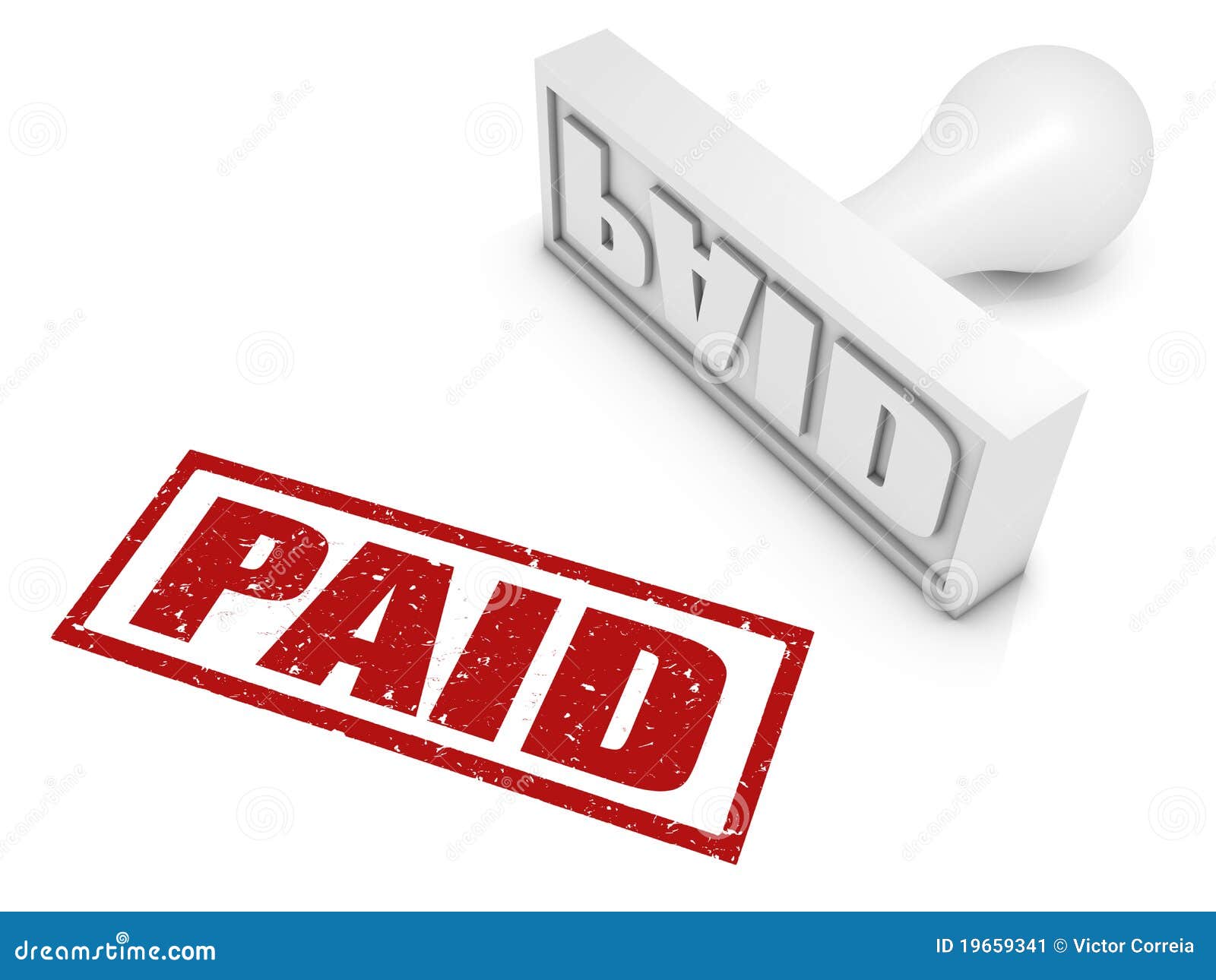 Pagado stock de ilustración. Ilustración de palabra, tres - 19659341