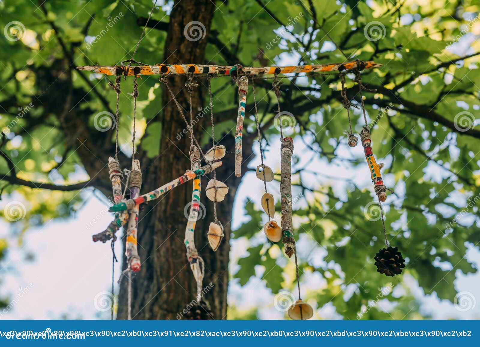 Pagan Devices Hang on a Tree. Stock Image - Image of pagan, caveman ...