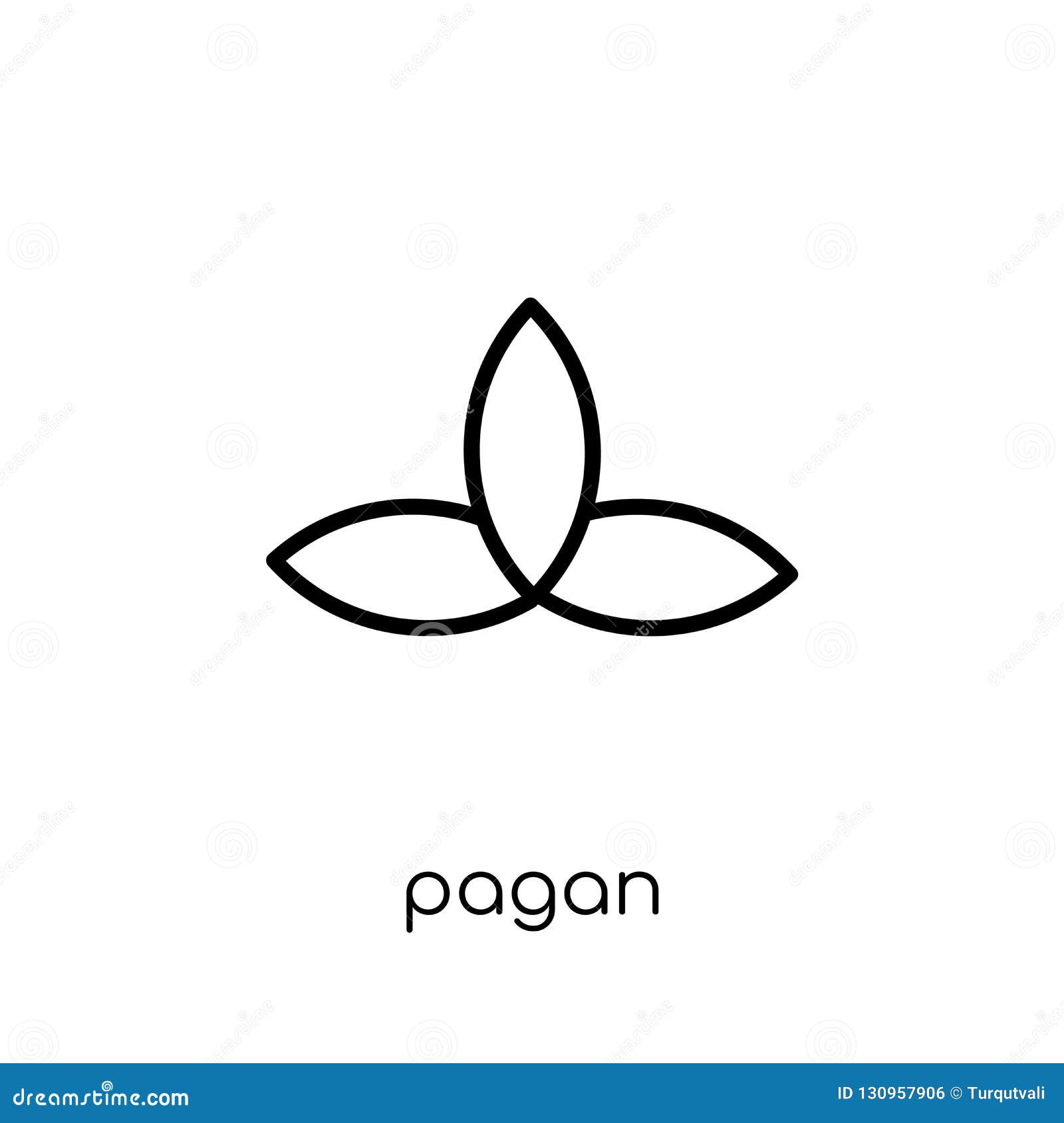 Pagan Icon. Trendy Modern Flat Linear Vector Pagan Icon on White Stock ...