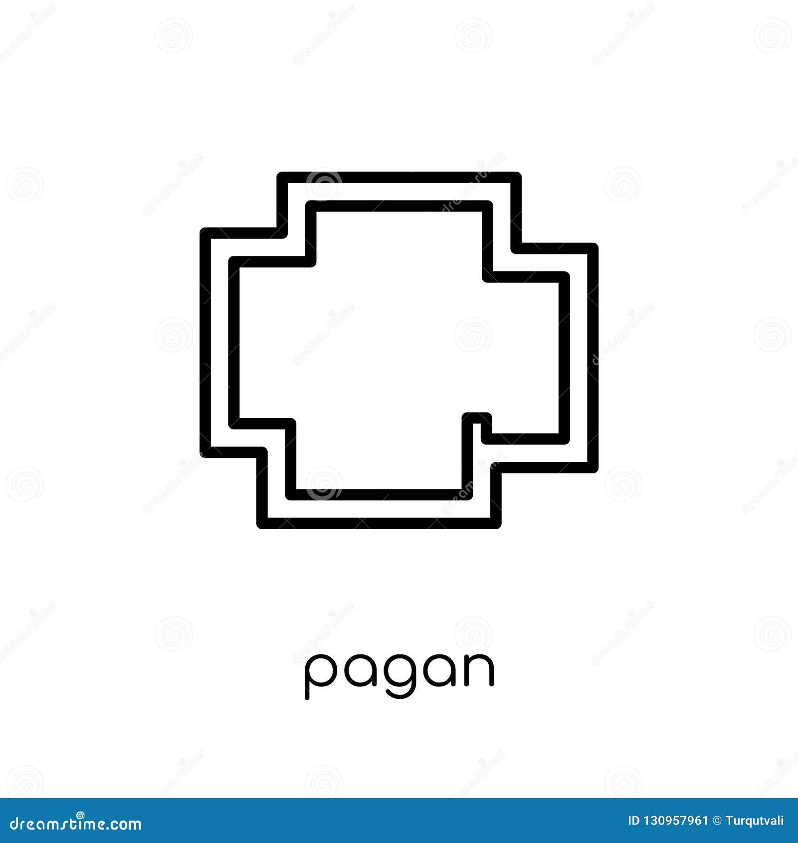 Pagan Icon. Trendy Modern Flat Linear Vector Pagan Icon on White Stock ...